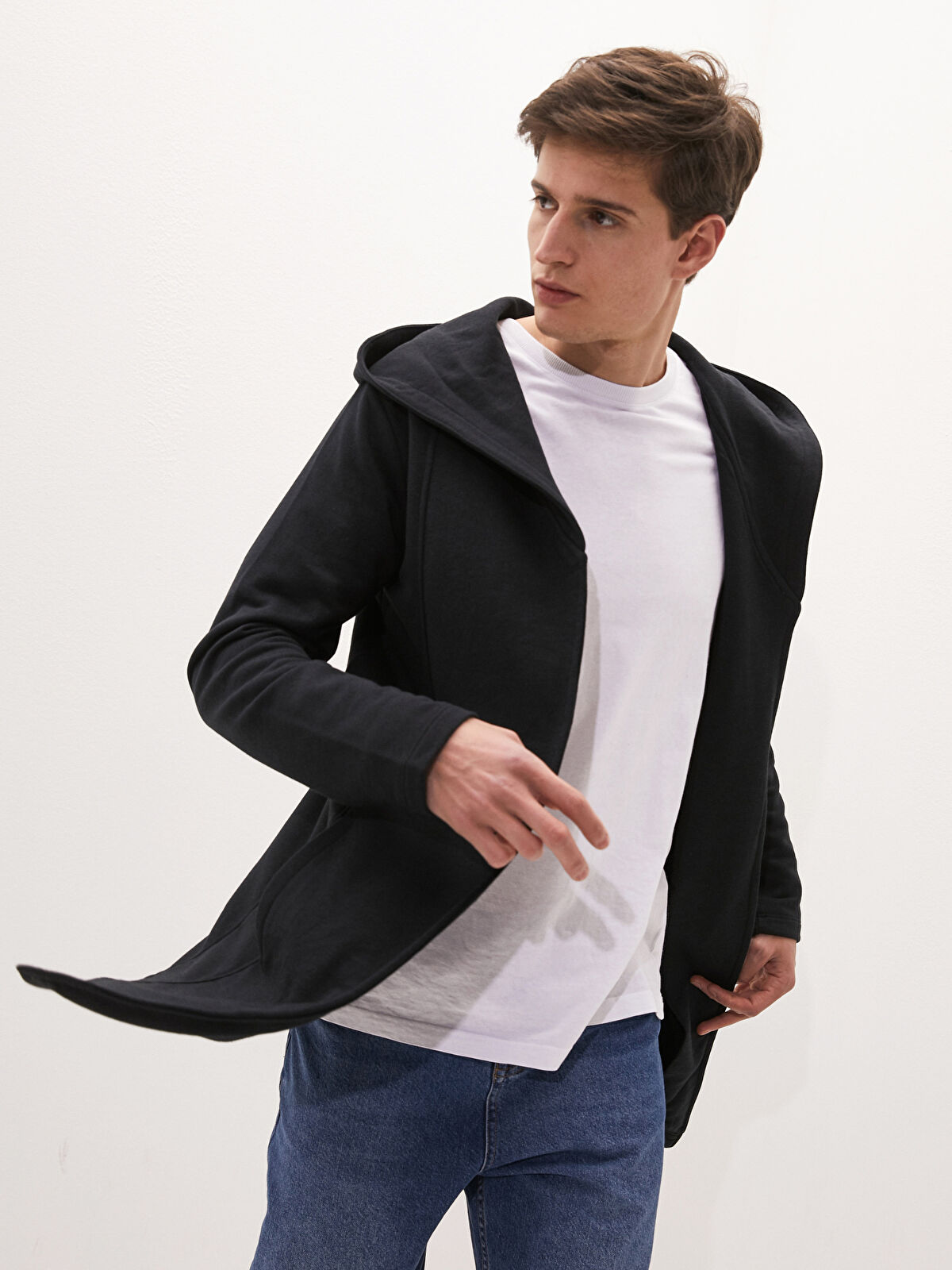 LCW CASUAL Kapüşonlu Uzun Erkek Spor Hırka