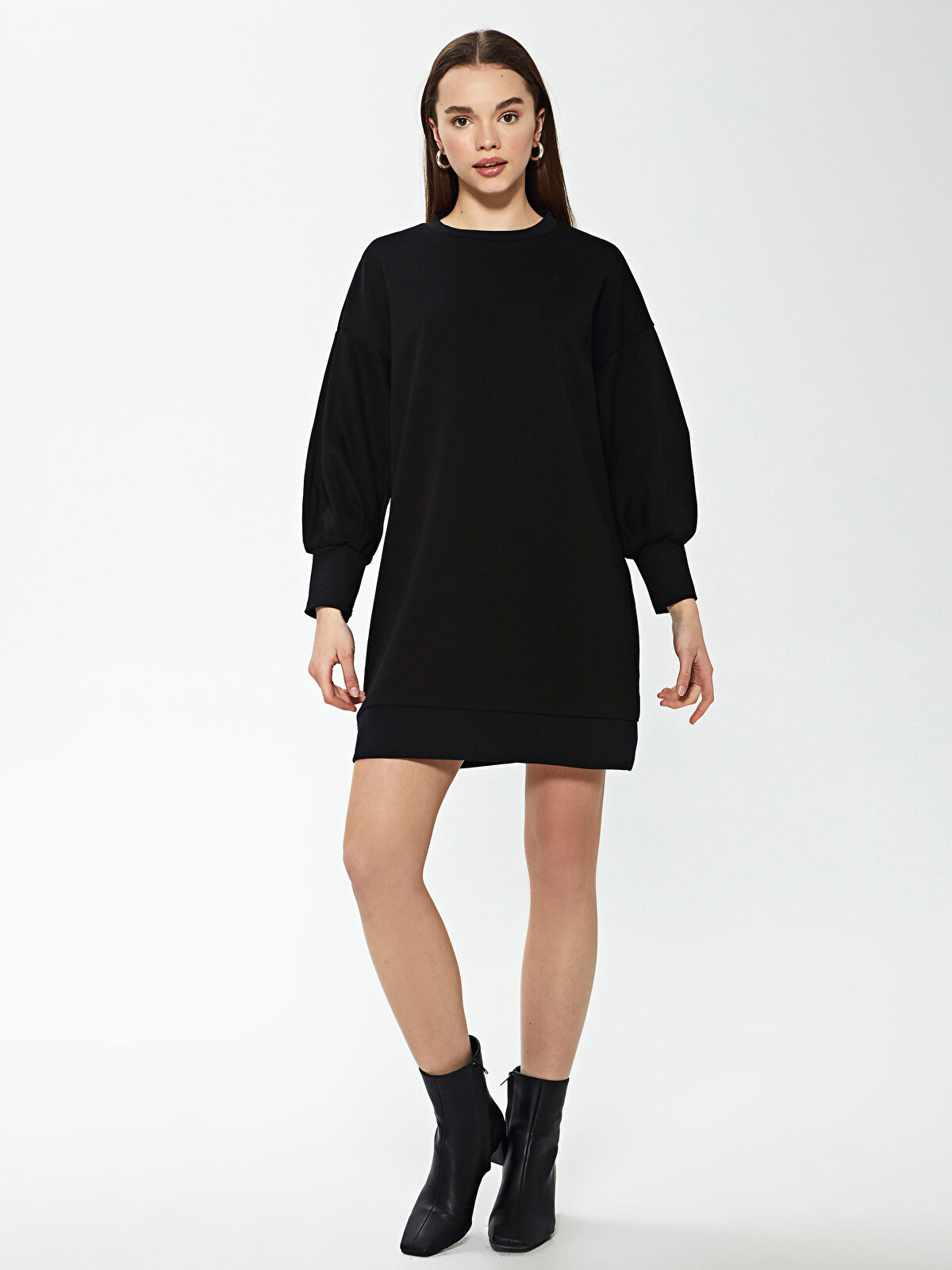 LCW VISION Bisiklet Yaka Basic Sweat Elbise LCW VISION Bisiklet Yaka Basic Sweat Elbise