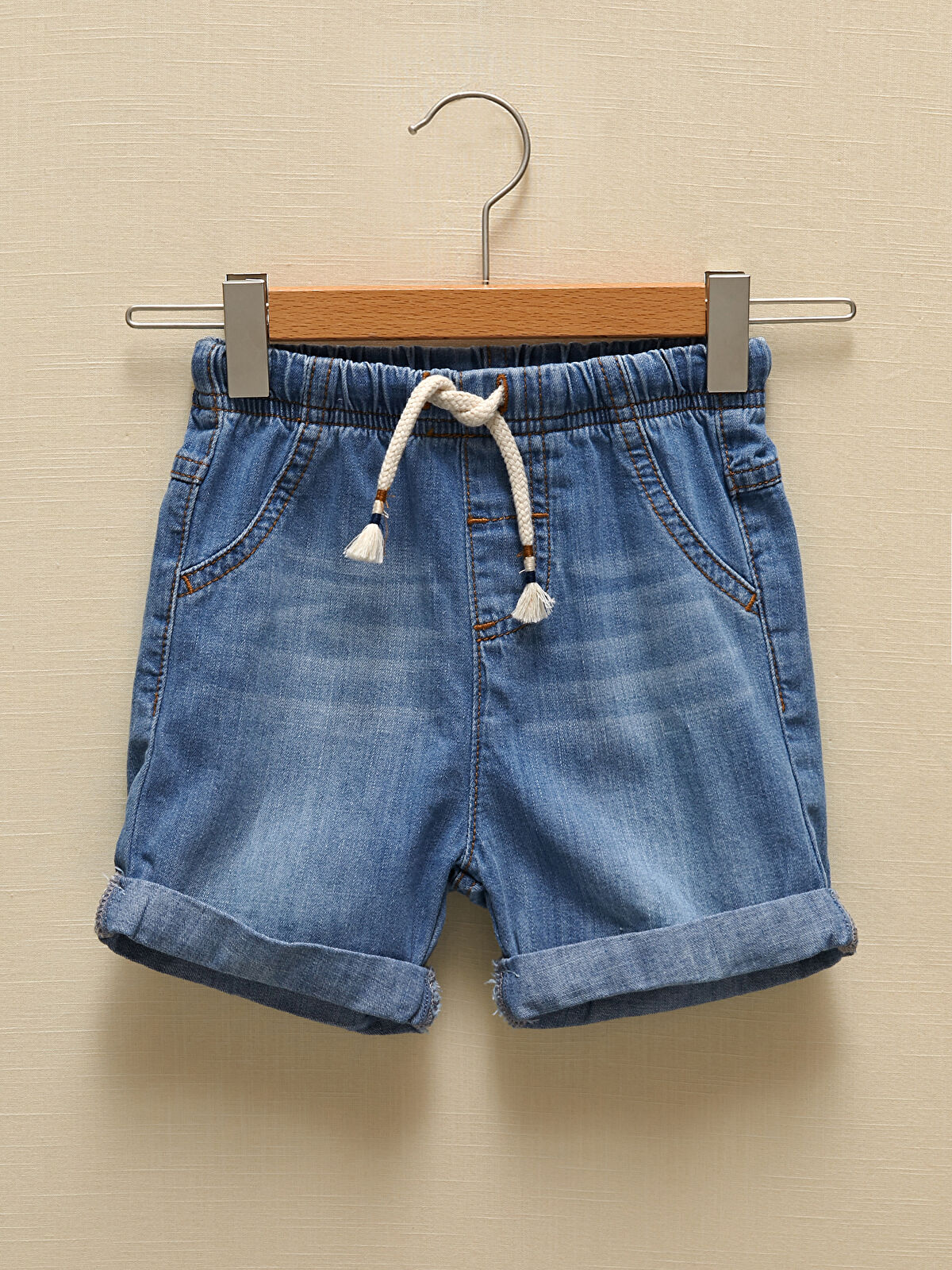 LCW GREEN Beli Lastikli Basic Erkek Bebek Jean Şort