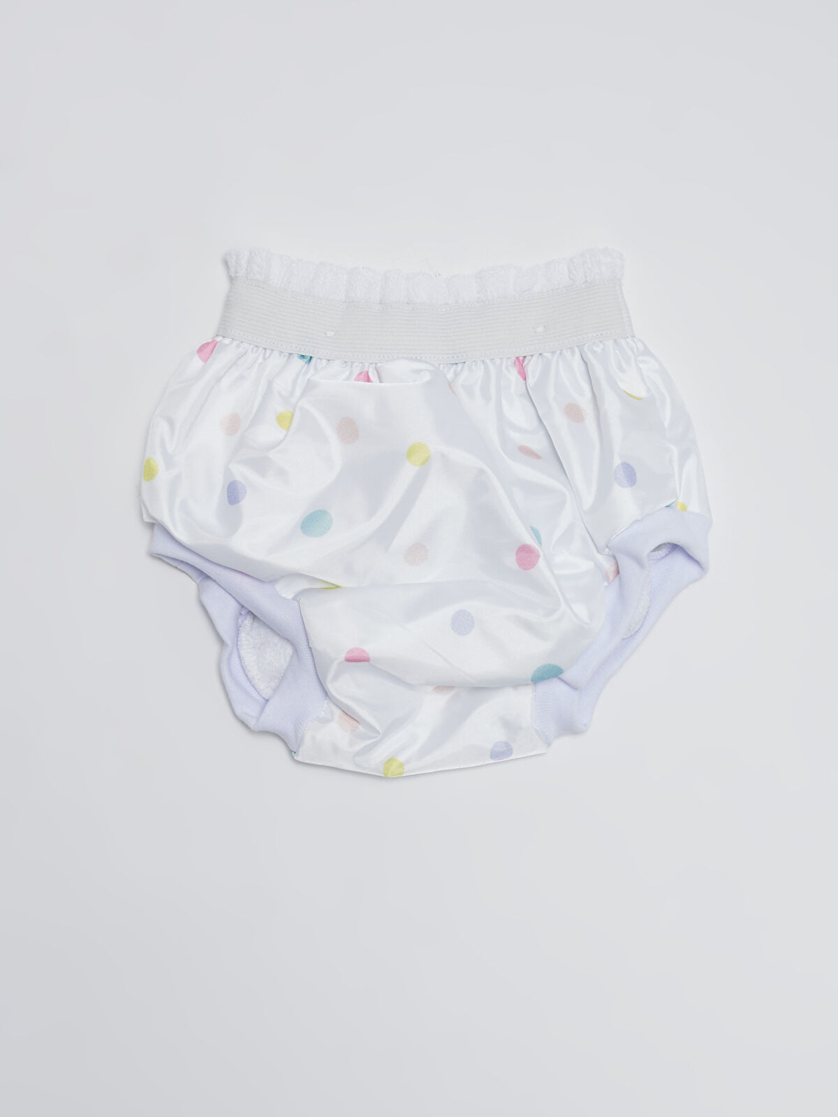 Beli Lastikli Puantiye Desenli Unisex Bebek Alıştırma Külodu