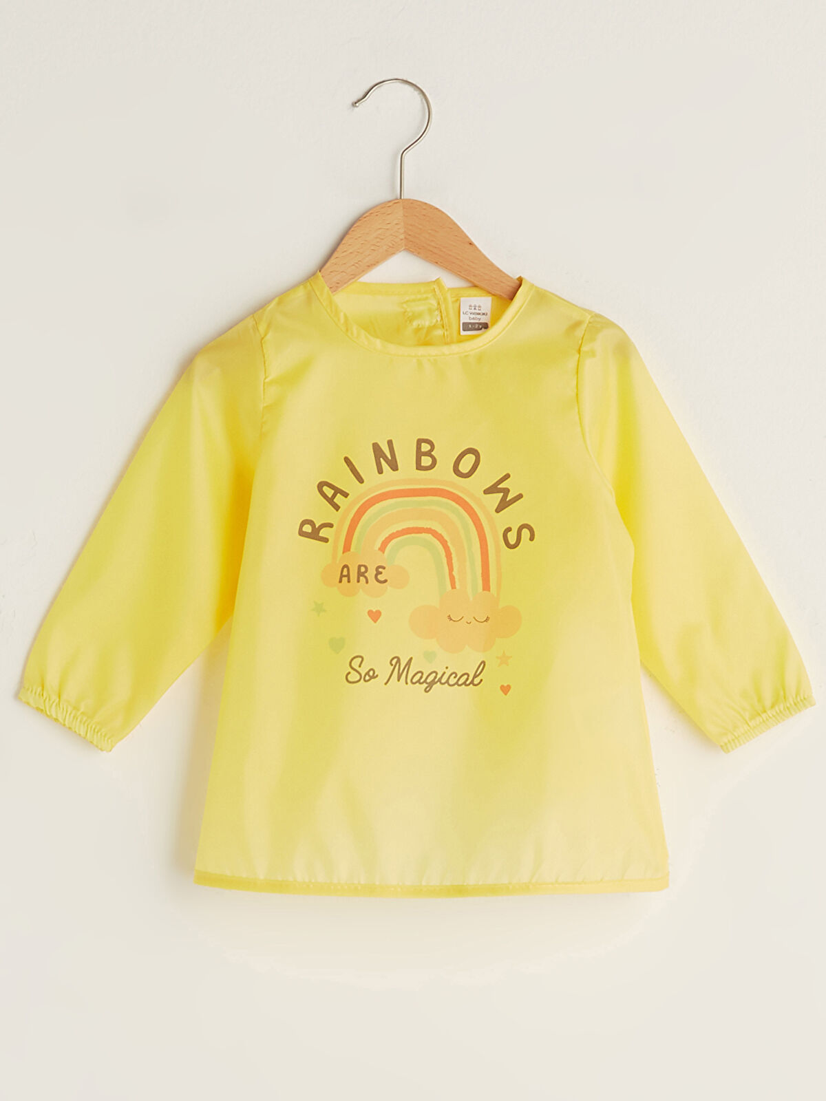 Bisiklet Yaka Uzun Kollu Baskılı Boyama Önlüğü