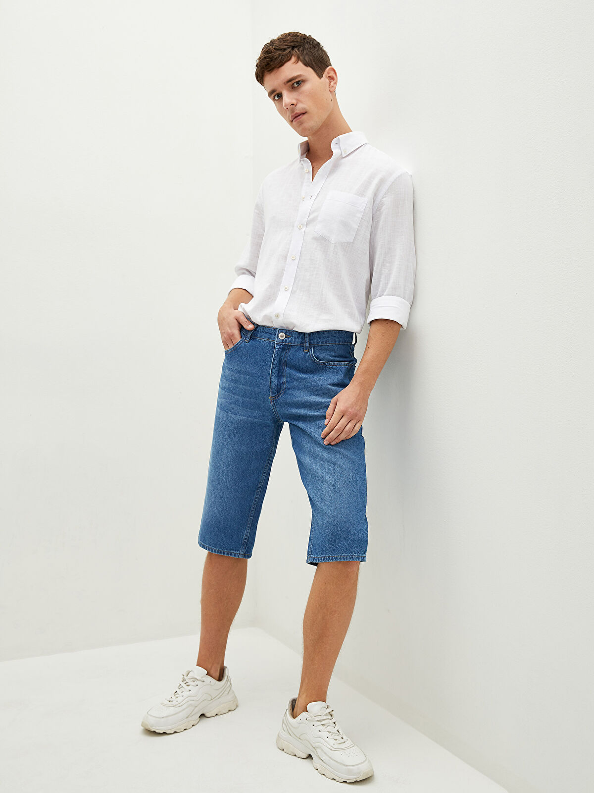 Standart Kalıp Erkek Bermuda Jean Şort