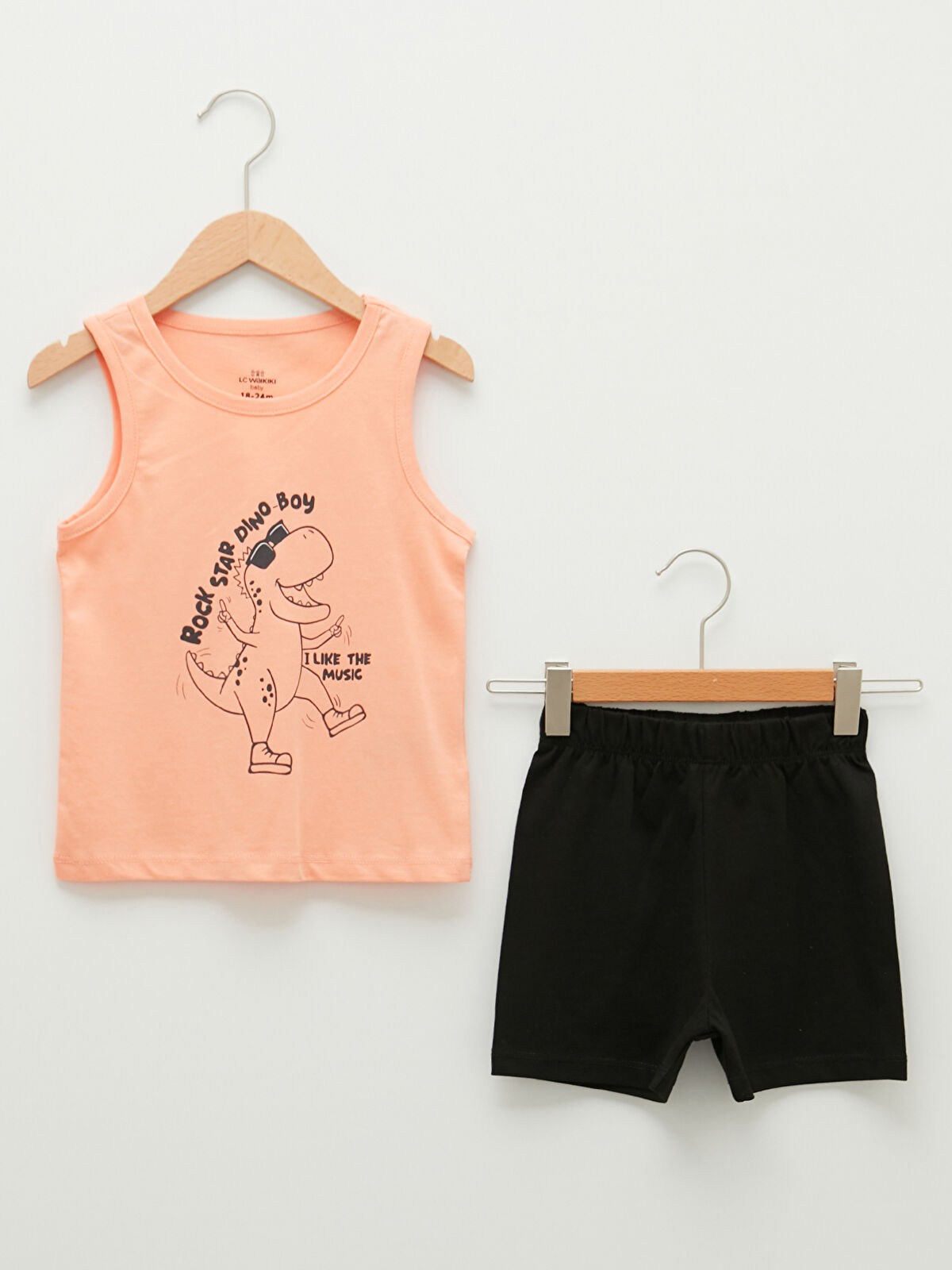 Bisiklet Yaka Baskılı Erkek Bebek Atlet ve Şort 2'li Takım