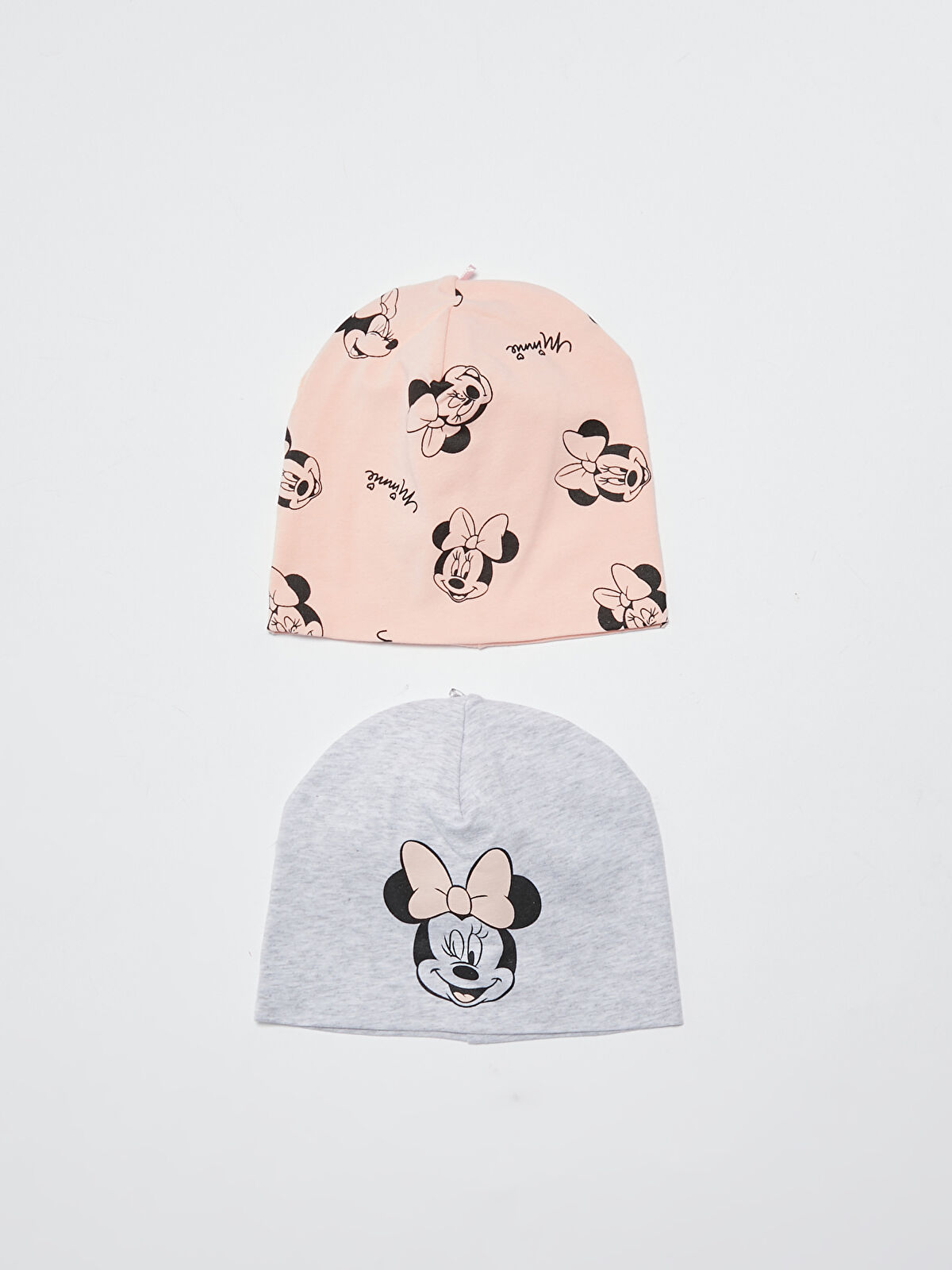 Minnie Mouse Baskılı Kız Bebek Bere 2'li