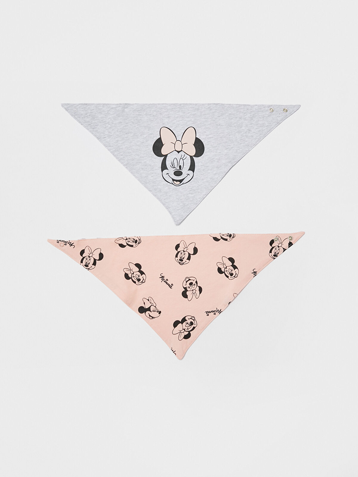 Minnie Mouse Baskılı Pamuklu Kız Bebek Mama Önlüğü 2'li