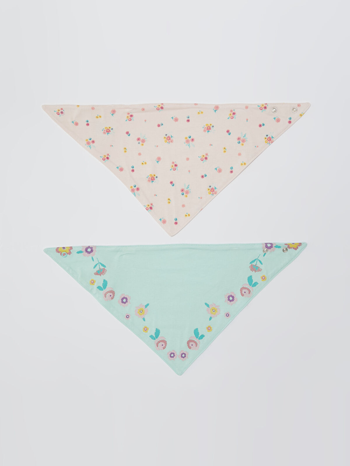 Baskılı Pamuklu Kız Bebek Mama Önlüğü 2'li