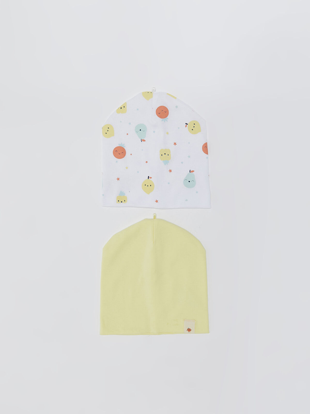 Pamuklu Baskılı Unisex Bebek Bere 2'li Pamuklu Baskılı Unisex Bebek Bere 2'li