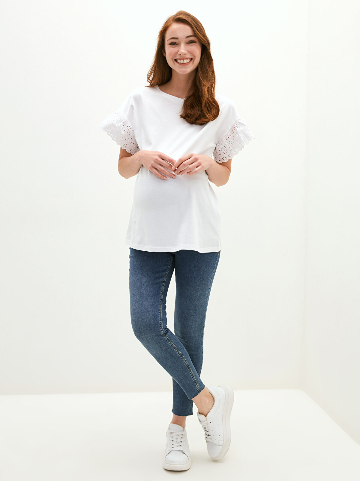 Karın Panelli Skınny Fit Cep Detaylı Hamile Jean Pantolon