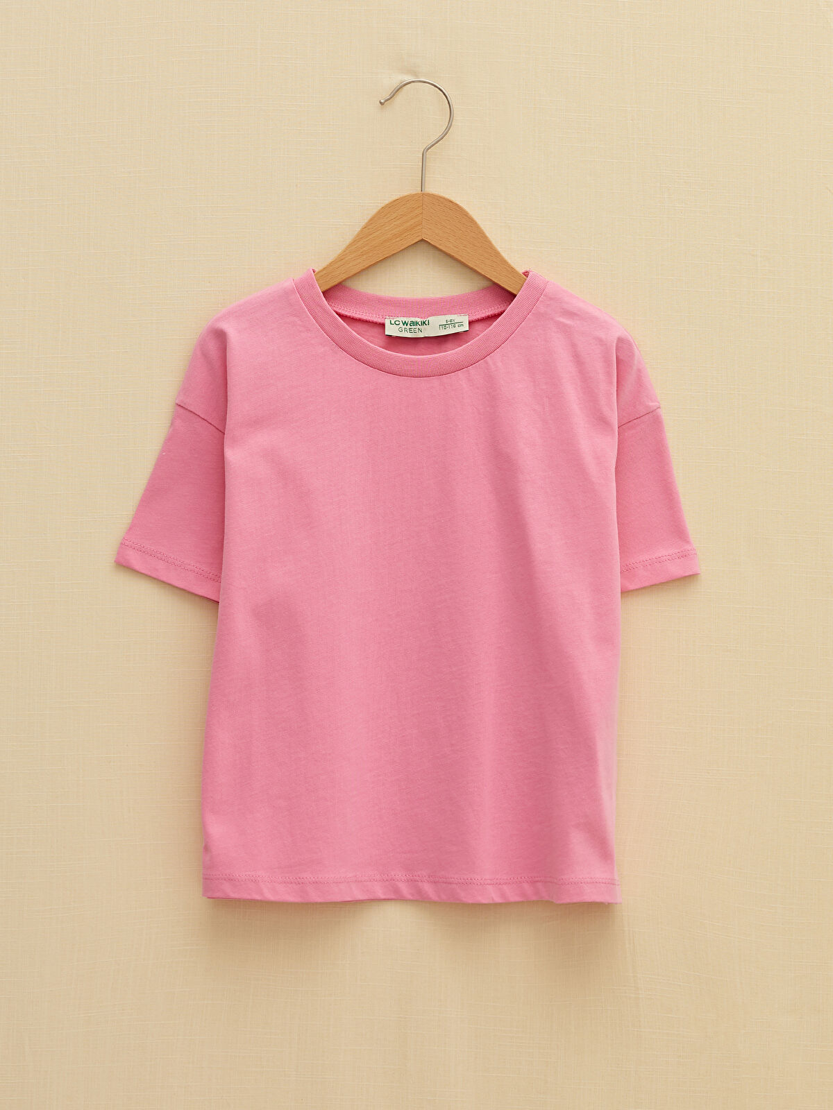 LCW GREEN Bisiklet Yaka Basic Kısa Kollu Organik Pamuklu Kız Çocuk Tişört