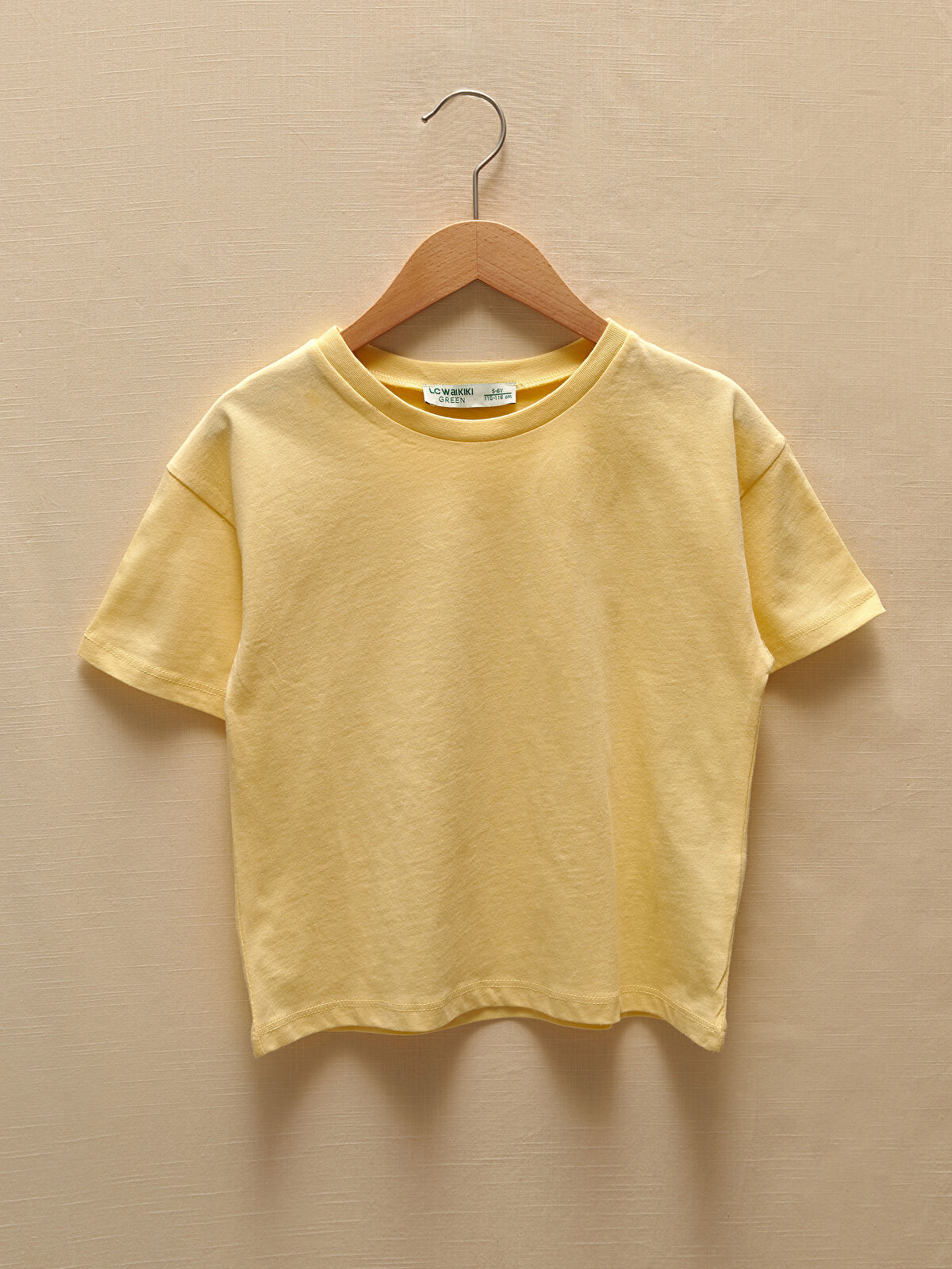 LCW GREEN Bisiklet Yaka Basic Kısa Kollu Organik Pamuklu Kız Çocuk Tişört