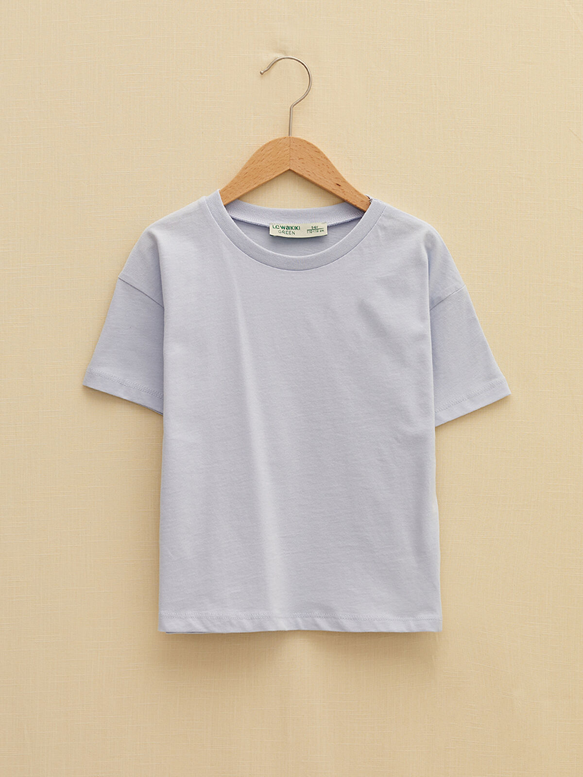 LCW GREEN Bisiklet Yaka Basic Kısa Kollu Organik Pamuklu Kız Çocuk Tişört