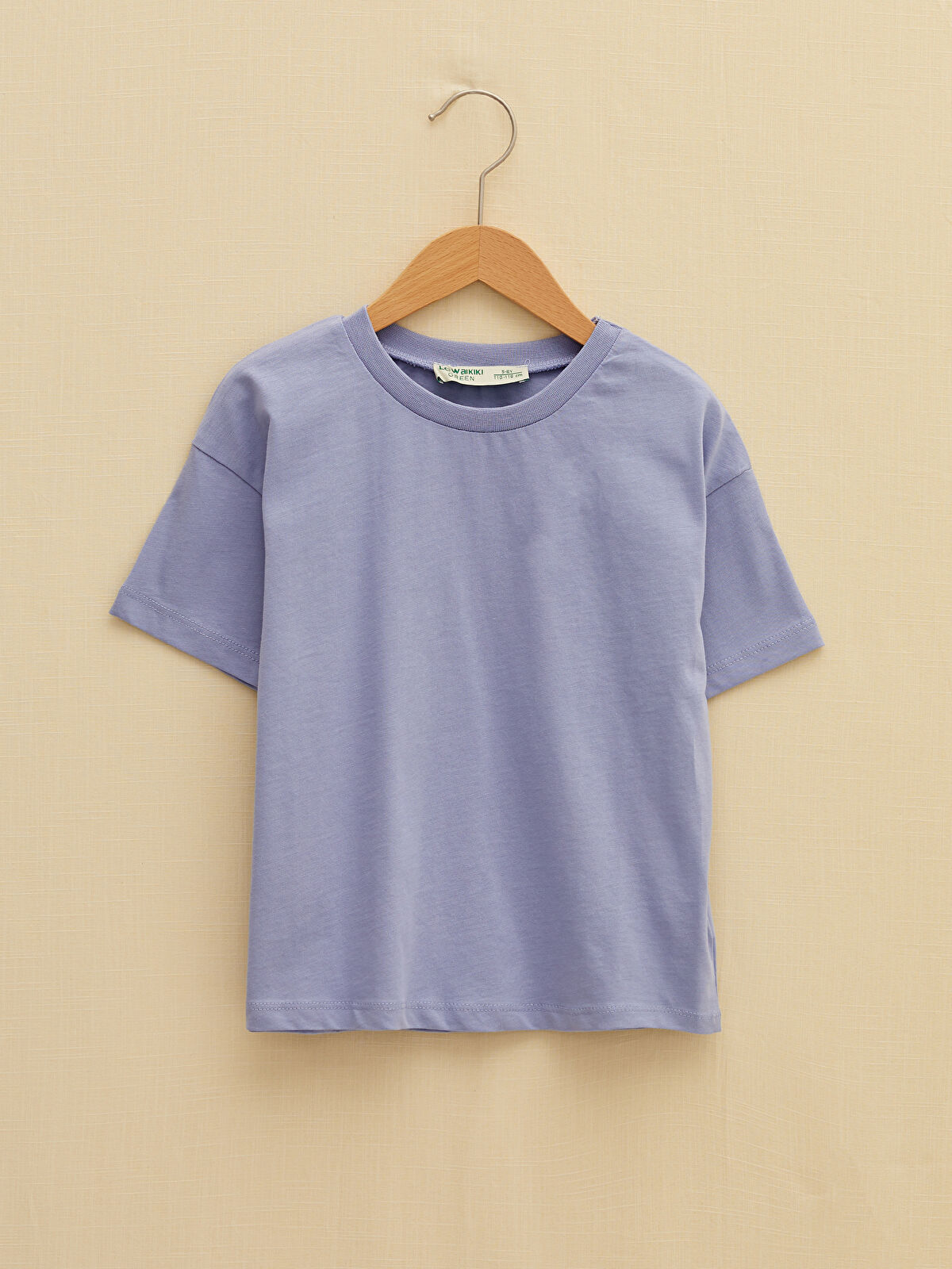 LCW GREEN Bisiklet Yaka Basic Kısa Kollu Organik Pamuklu Kız Çocuk Tişört