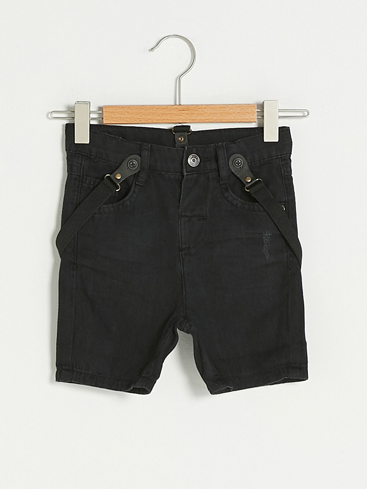 LCW GREEN Low Crotch Fit Basic Erkek Bebek Jean Şort ve Pantolon Askısı 2'li LCW GREEN Low Crotch Fit Basic Erkek Bebek Jean Şort ve Pantolon Askısı 2'li