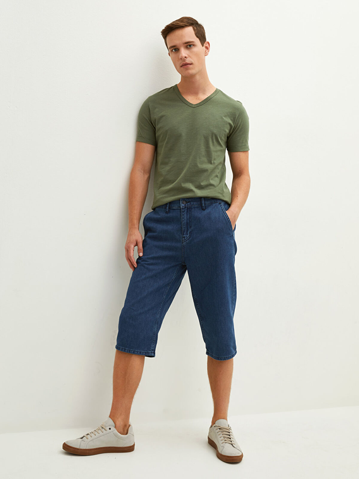 Standart Kalıp Bermuda Erkek Jean Şort