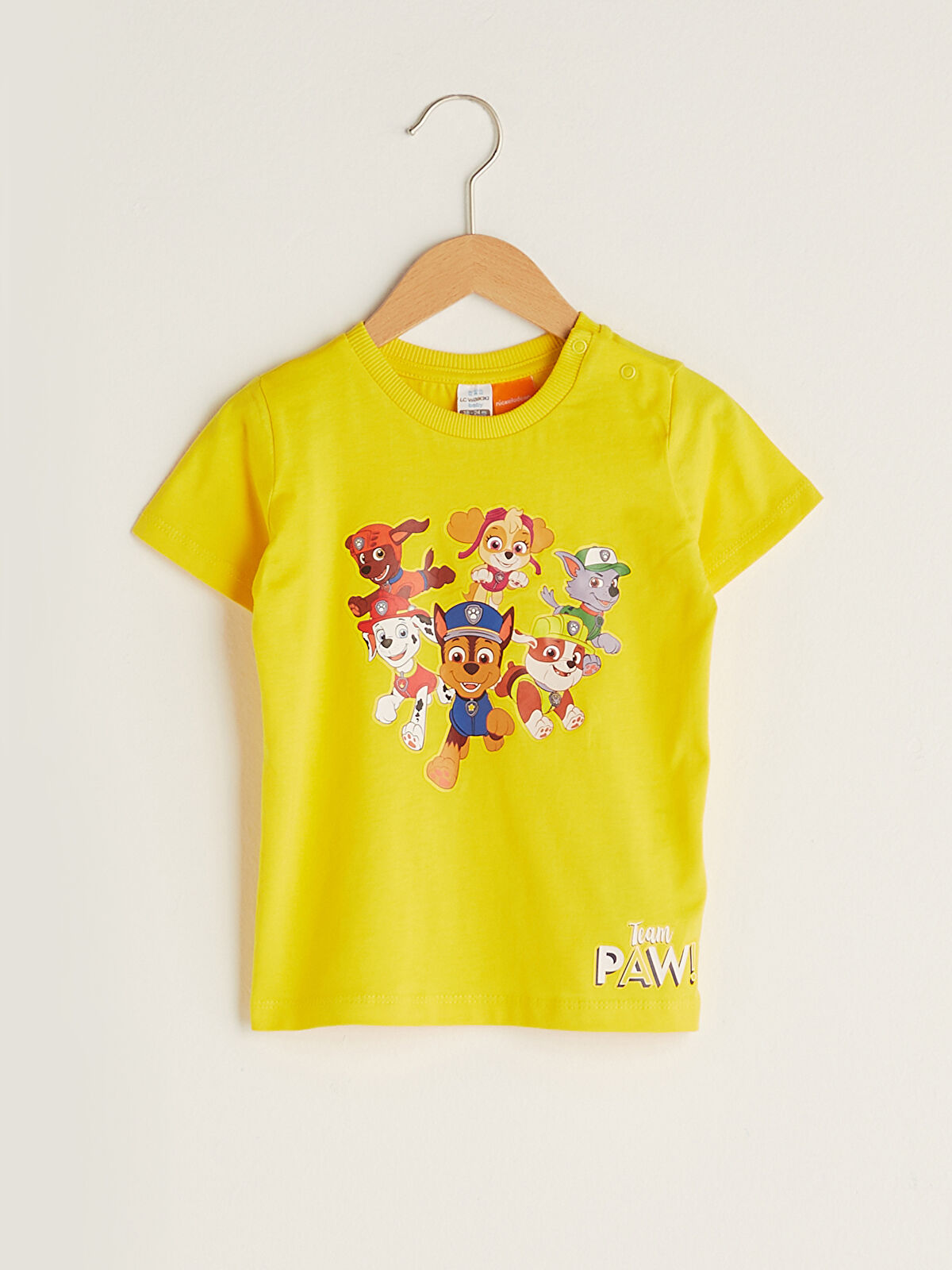 Bisiklet Yaka Kısa Kollu Paw Patrol Baskılı Pamuklu Tişört