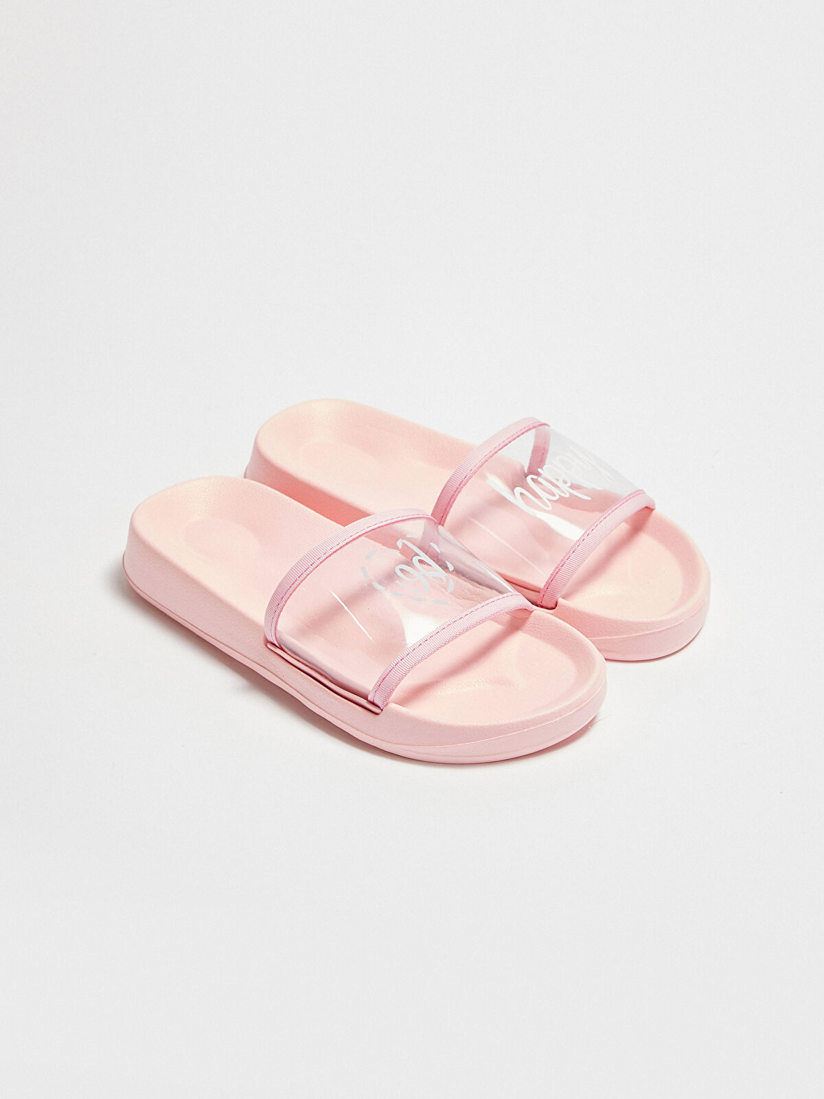 Slogan Baskılı Tek Bantlı Kız Çocuk Plaj Terliği