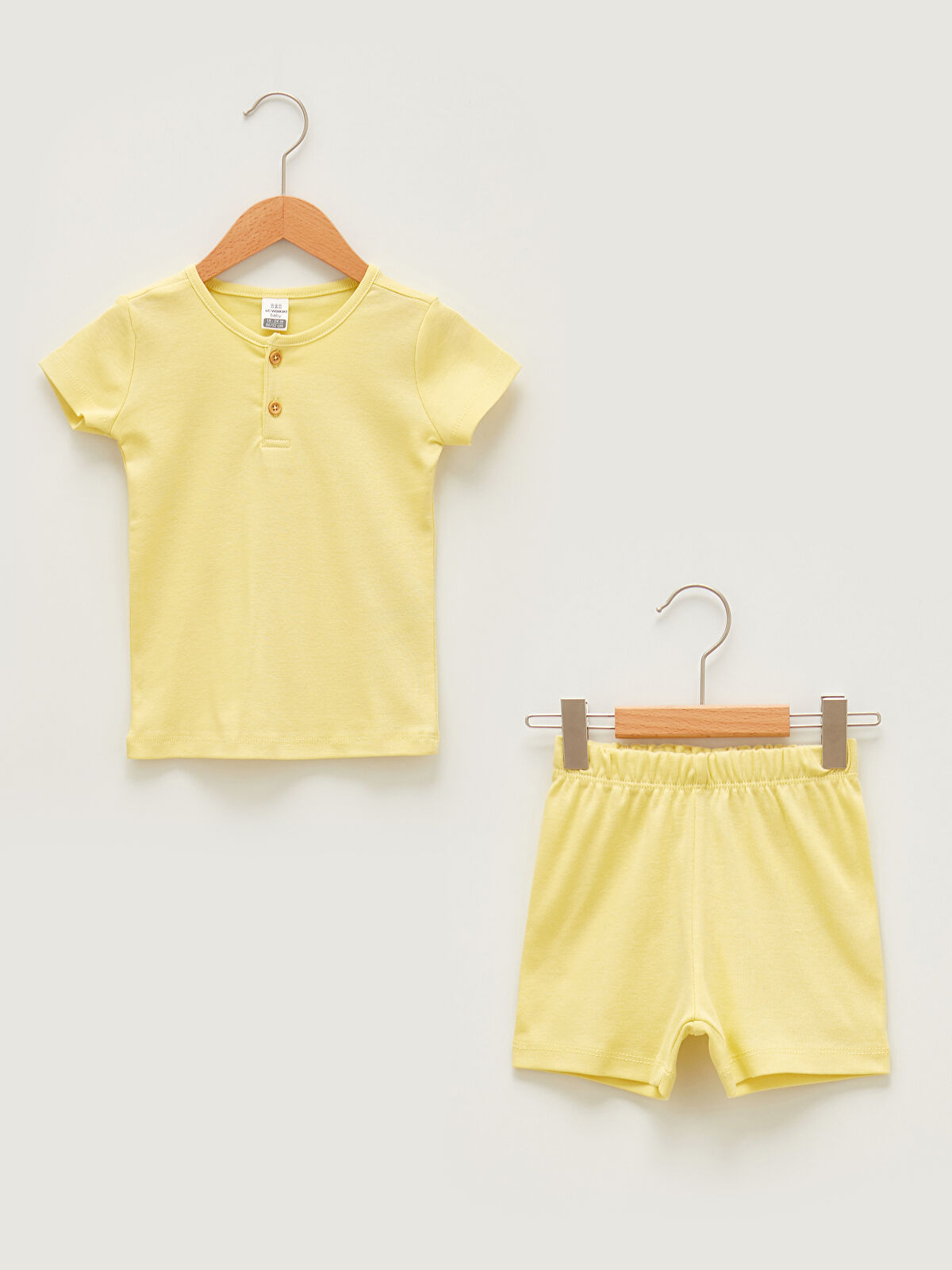 Bisiklet Yaka Kısa Kollu Basic Kız Bebek Pijama Takımı