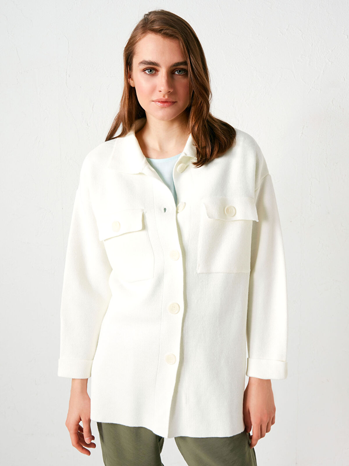 LCW CLASSIC Ceket Yaka Cep Detaylı Uzun Kollu Kadın Triko Hırka LCW CLASSIC Ceket Yaka Cep Detaylı Uzun Kollu Kadın Triko Hırka