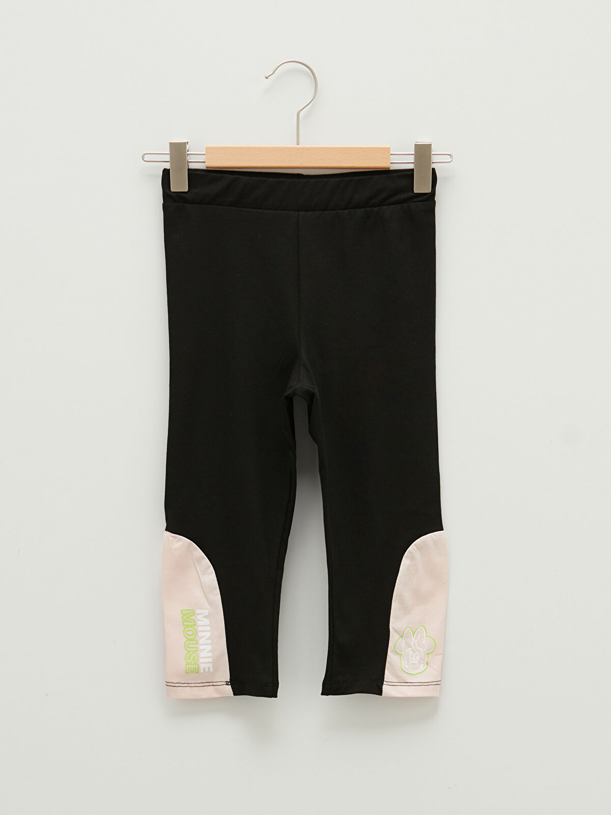 Beli Lastikli Minnie Mouse Baskılı Pamuklu Kız Çocuk Tayt