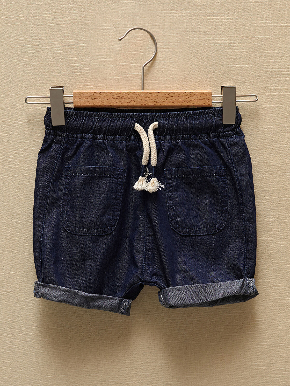 LCW GREEN Beli Lastikli Basic Organik Pamuklu Erkek Bebek Jean Şort