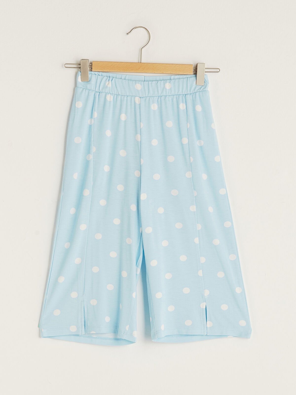 Beli Lastikli Puantiyeli Pamuklu Kız Çocuk Pantolon