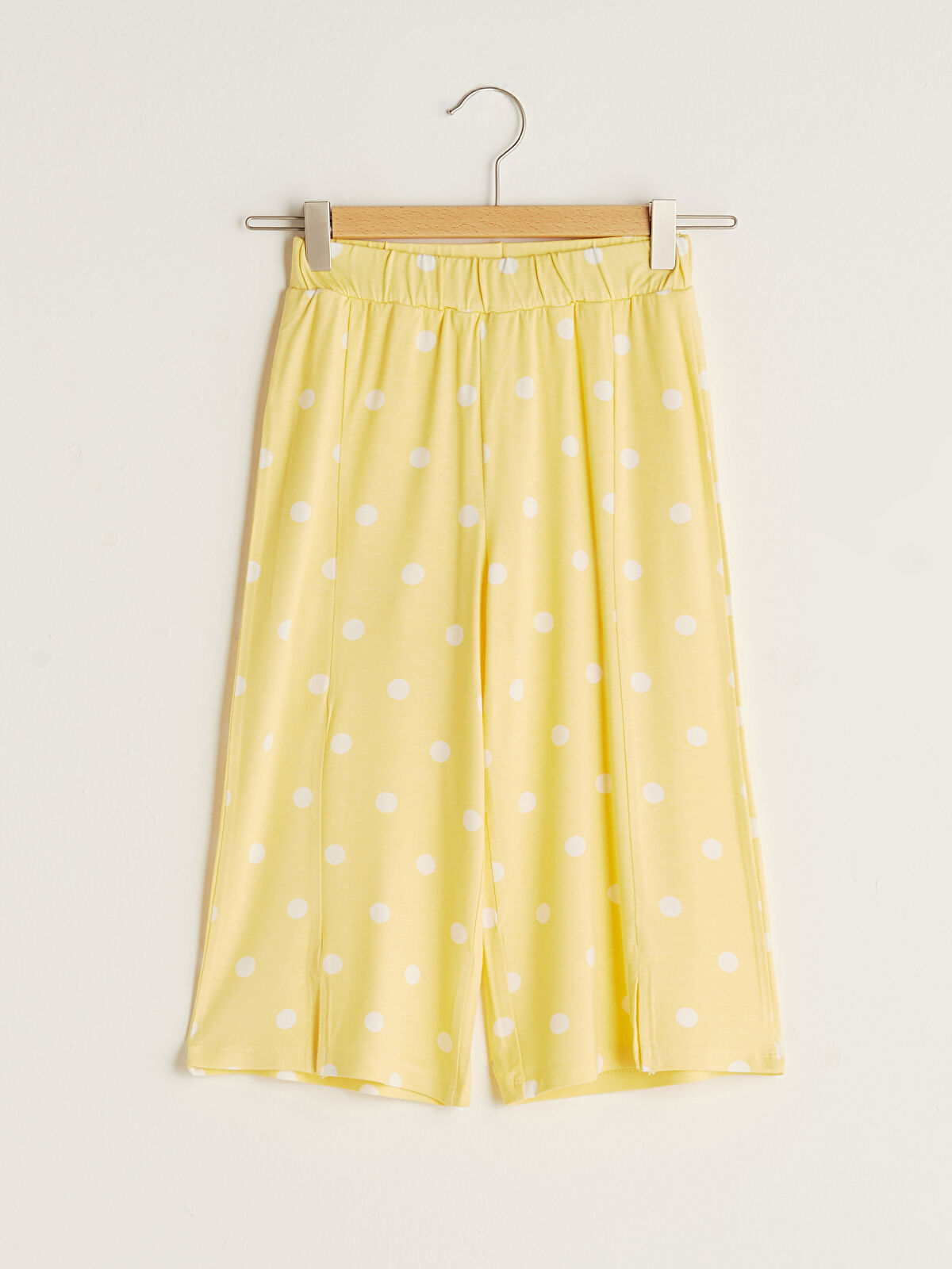 Beli Lastikli Puantiyeli Pamuklu Kız Çocuk Pantolon