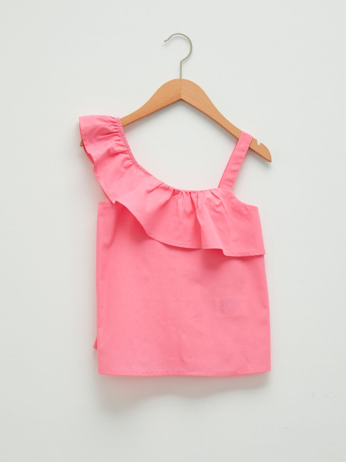 Tek Omuz Fırfır Detaylı Basic Poplin Kız Çocuk Bluz Tek Omuz Fırfır Detaylı Basic Poplin Kız Çocuk Bluz