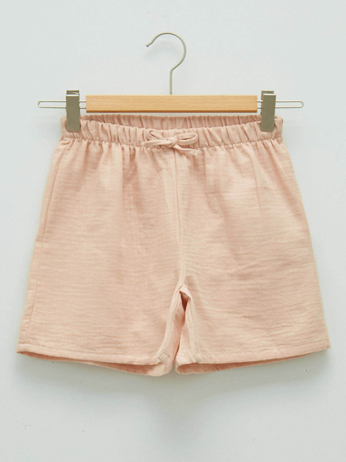 Beli Lastikli Basic Poplin Kız Çocuk Şort