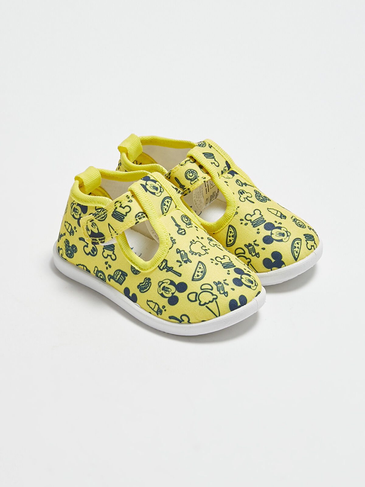 Baskılı Mickey Mouse Lisanslı Erkek Bebek Yürüme Öncesi Günlük Bez Ayakkabı