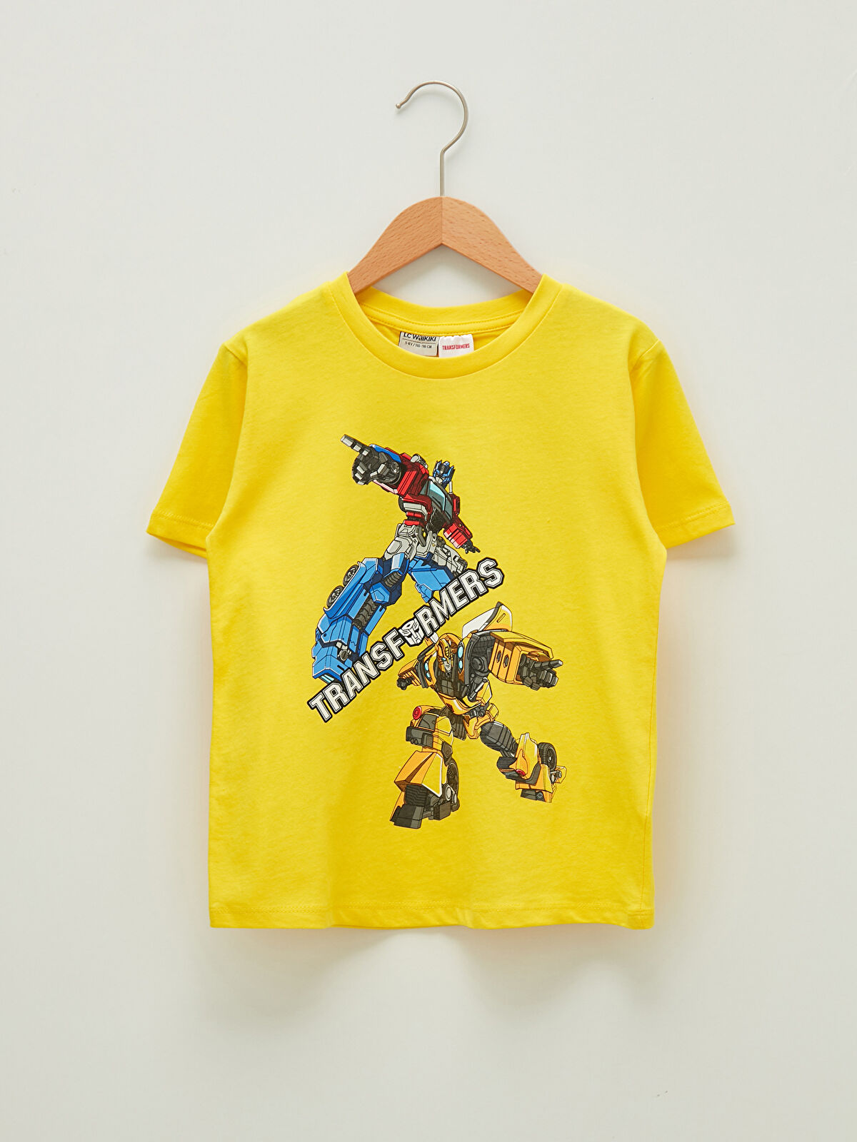 Bisiklet Yaka Transformers Baskılı Kısa Kollu Erkek Çocuk Tişört