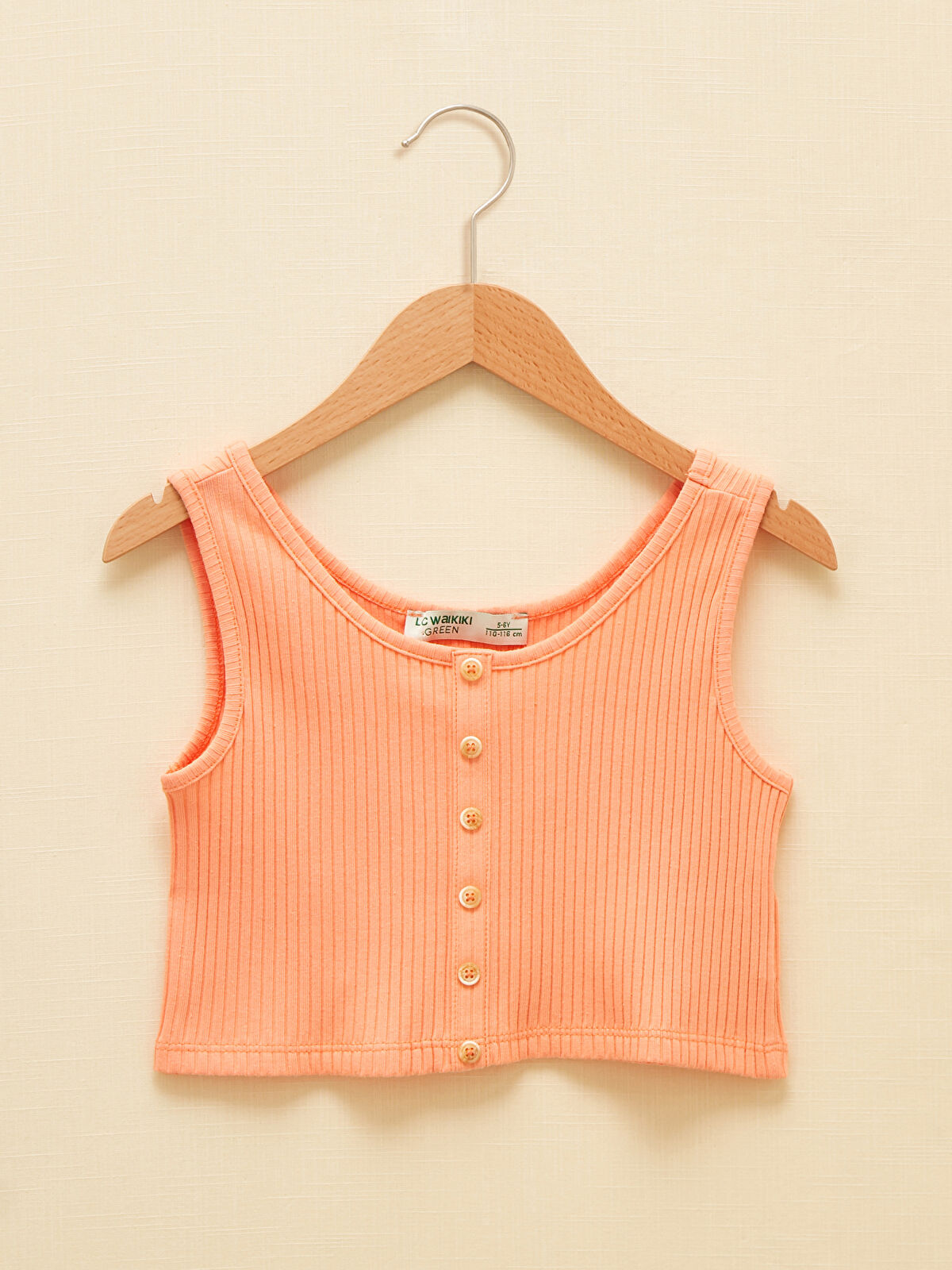 LCW GREEN Bisiklet Yaka Düğme Detaylı Organik Pamuklu Kız Çocuk Atlet LCW GREEN Bisiklet Yaka Düğme Detaylı Organik Pamuklu Kız Çocuk Atlet