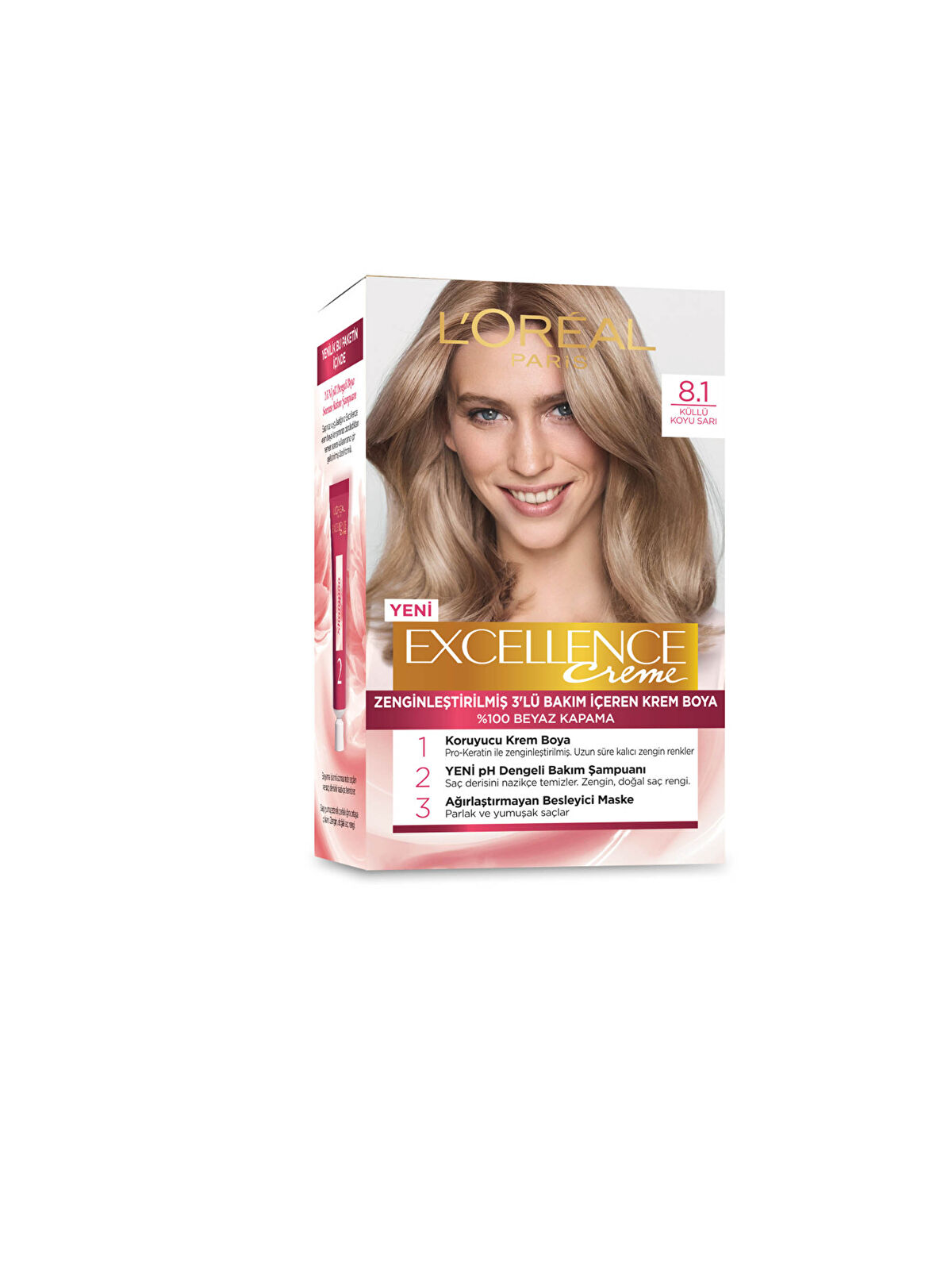 Excellence Creme 8.1 Küllü Koyu Sarı Excellence Creme 8.1 Küllü Koyu Sarı
