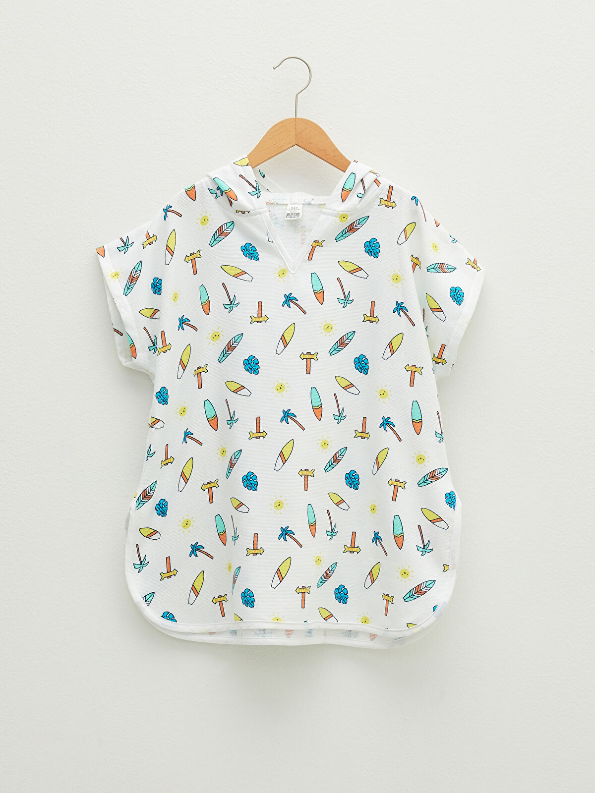 Kapüşonlu Desenli Erkek Bebek Bornoz