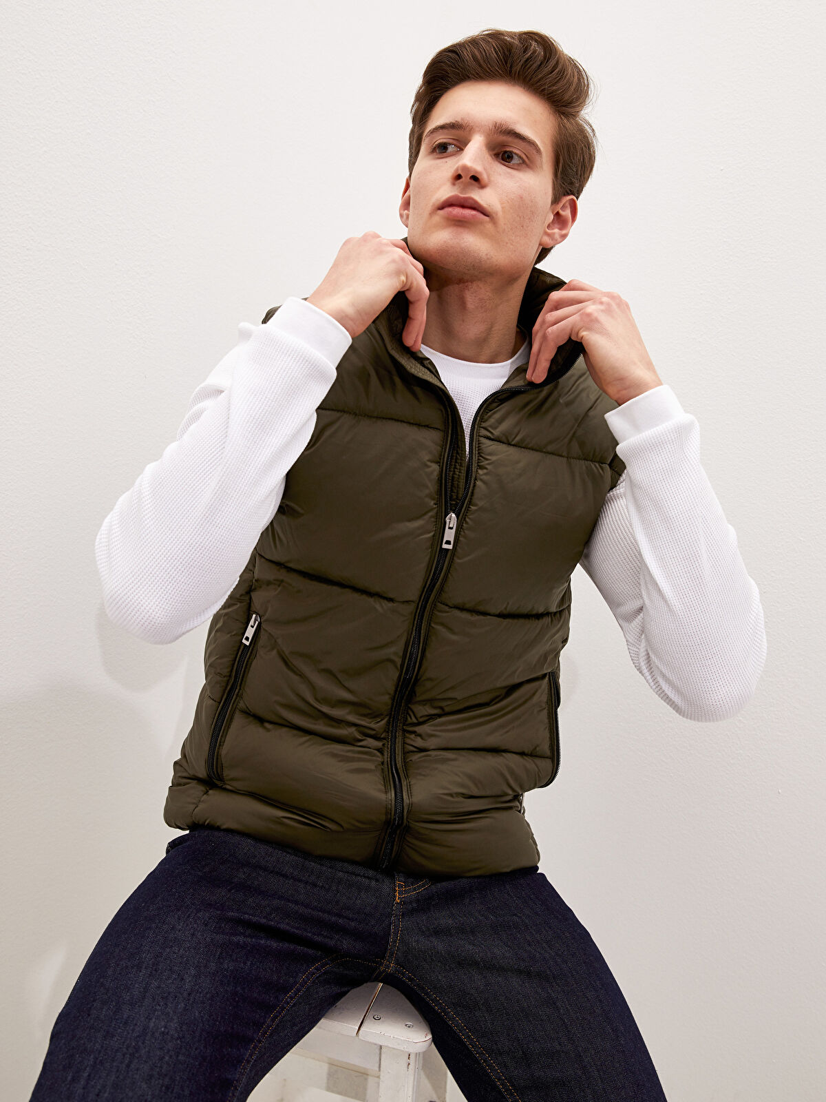 LCW VISION Slim Fit Dik Yaka Kalın Erkek Yelek LCW VISION Slim Fit Dik Yaka Kalın Erkek Yelek