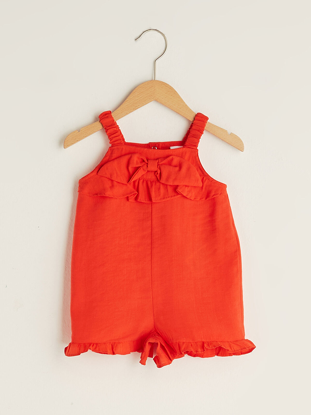 Kare Yaka Askılı Basic Kız Bebek Tulum