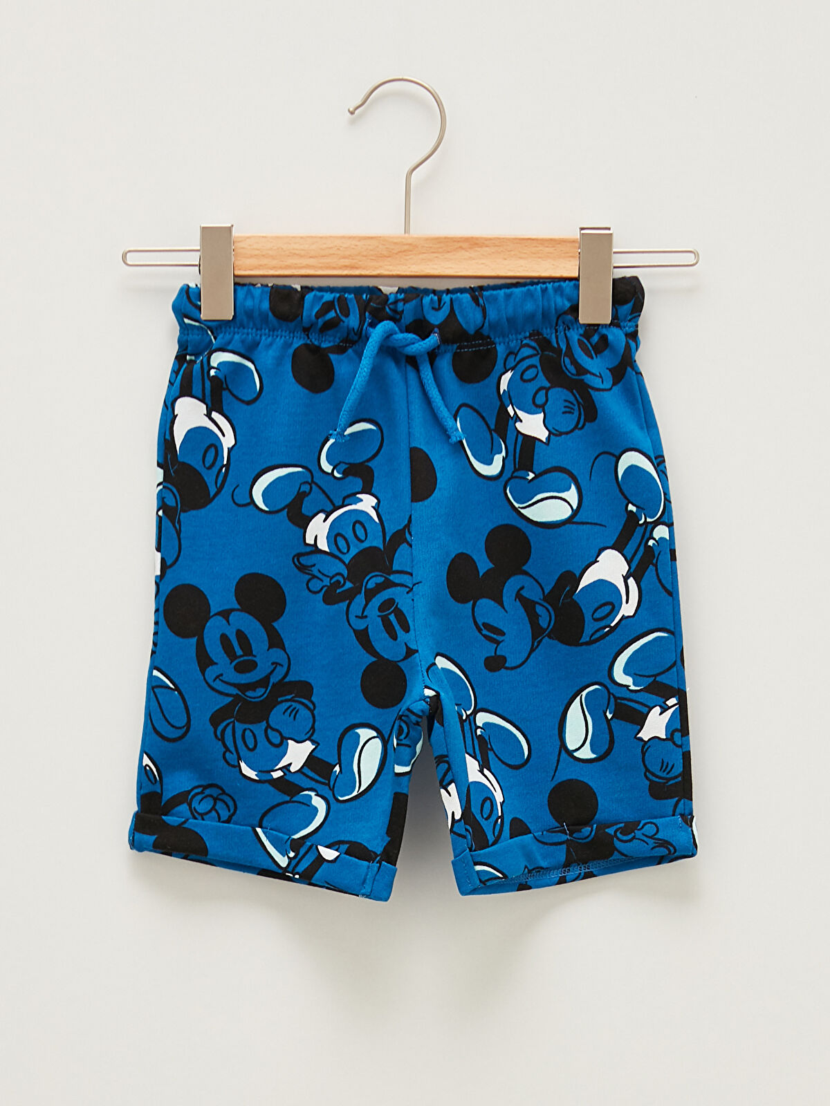 Beli Lastikli Mickey Mouse Baskılı Erkek Bebek Şort