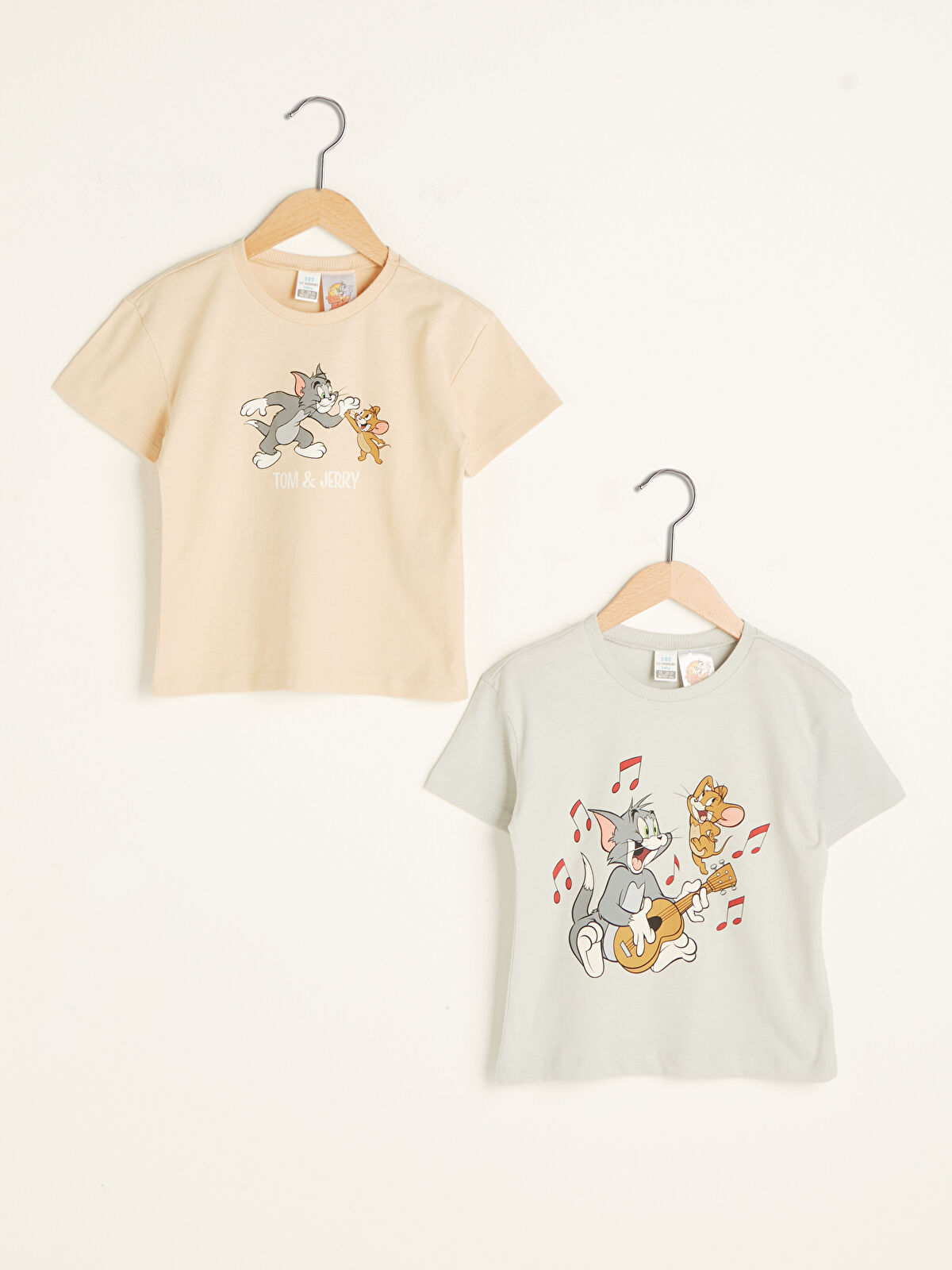 Bisiklet Yaka Kısa Kollu Tom ve Jerry Baskılı Pamuklu Erkek Bebek Tişört 2'li Bisiklet Yaka Kısa Kollu Tom ve Jerry Baskılı Pamuklu Erkek Bebek Tişört 2'li