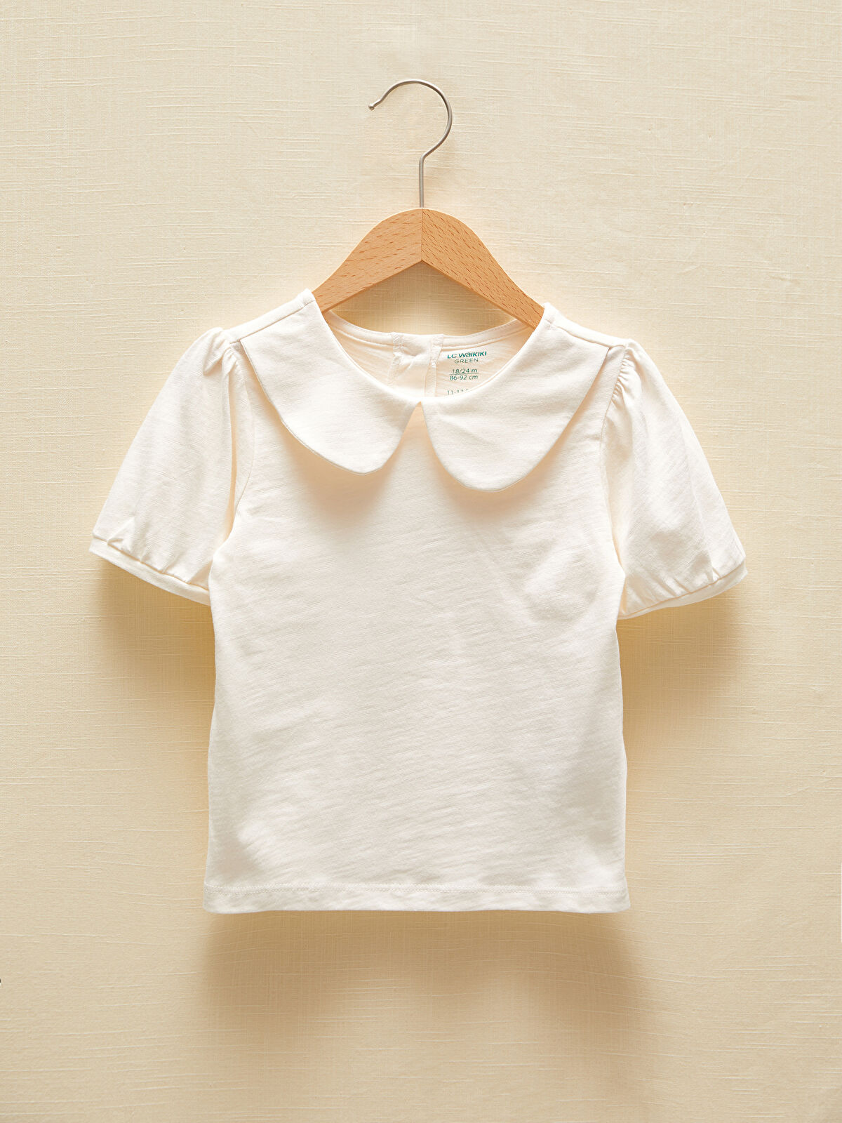 LCW GREEN Bebe Yaka Kısa Kollu Basic Organik Pamuklu Kız Bebek Tişört LCW GREEN Bebe Yaka Kısa Kollu Basic Organik Pamuklu Kız Bebek Tişört