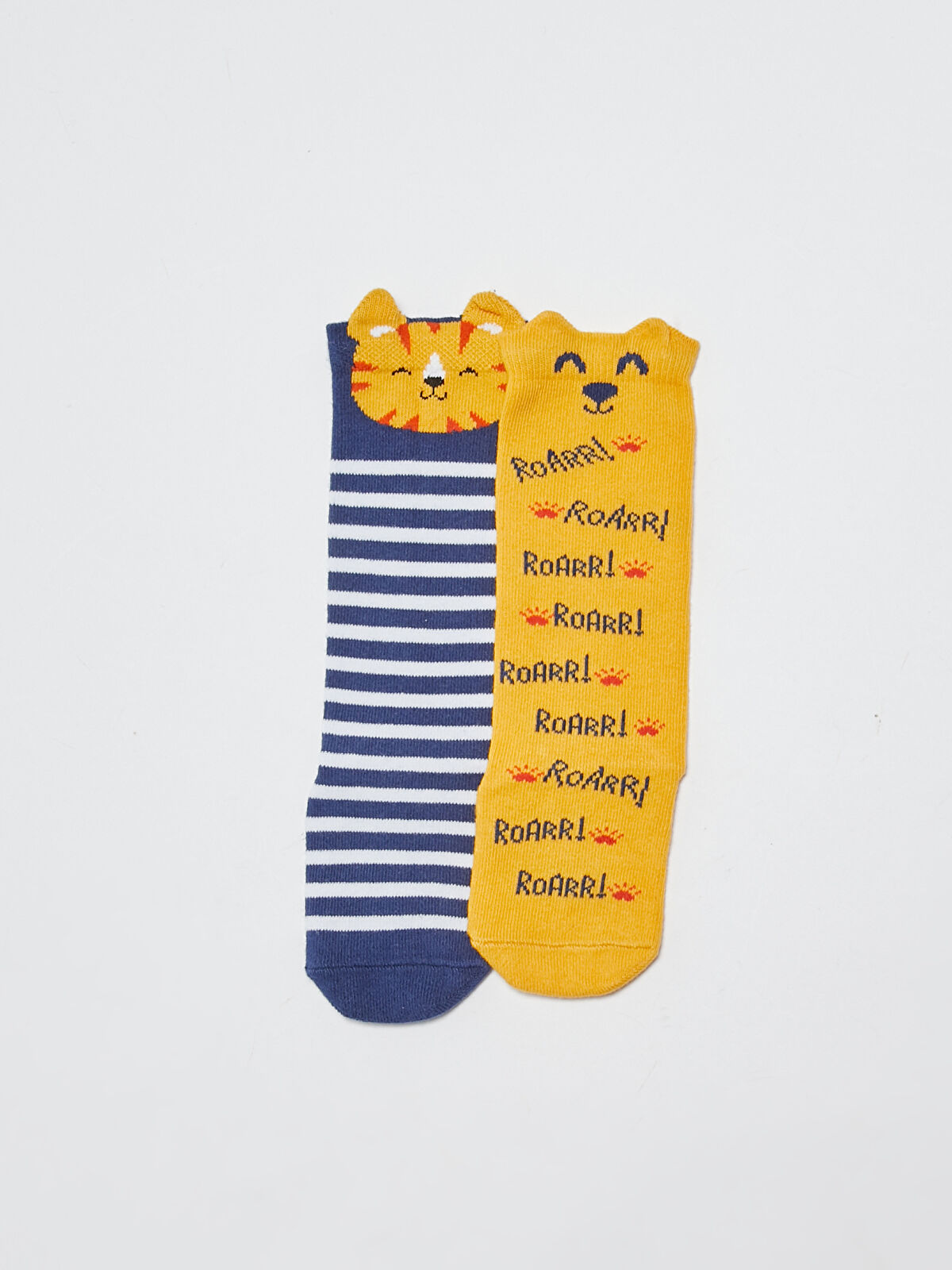 Baskılı Erkek Bebek Dizaltı Çorap 2'li