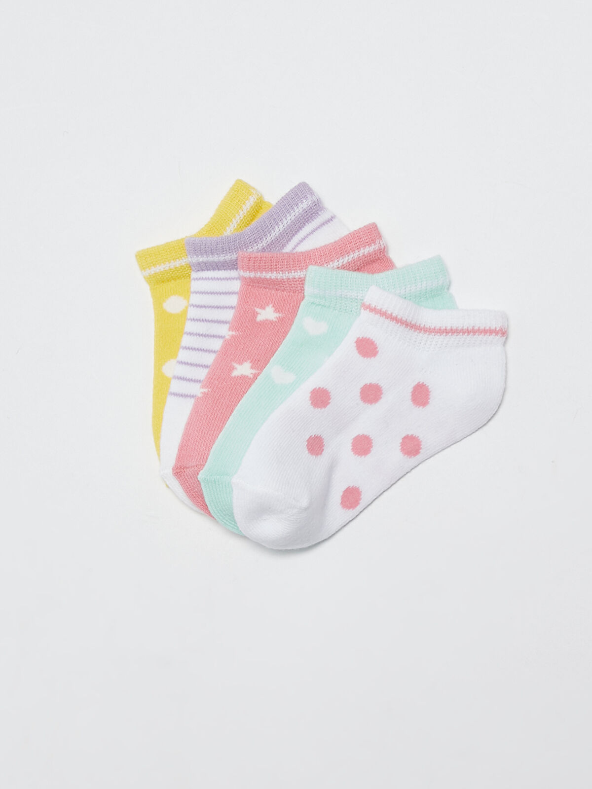Desenli Kız Bebek Patik Çorap 5'li