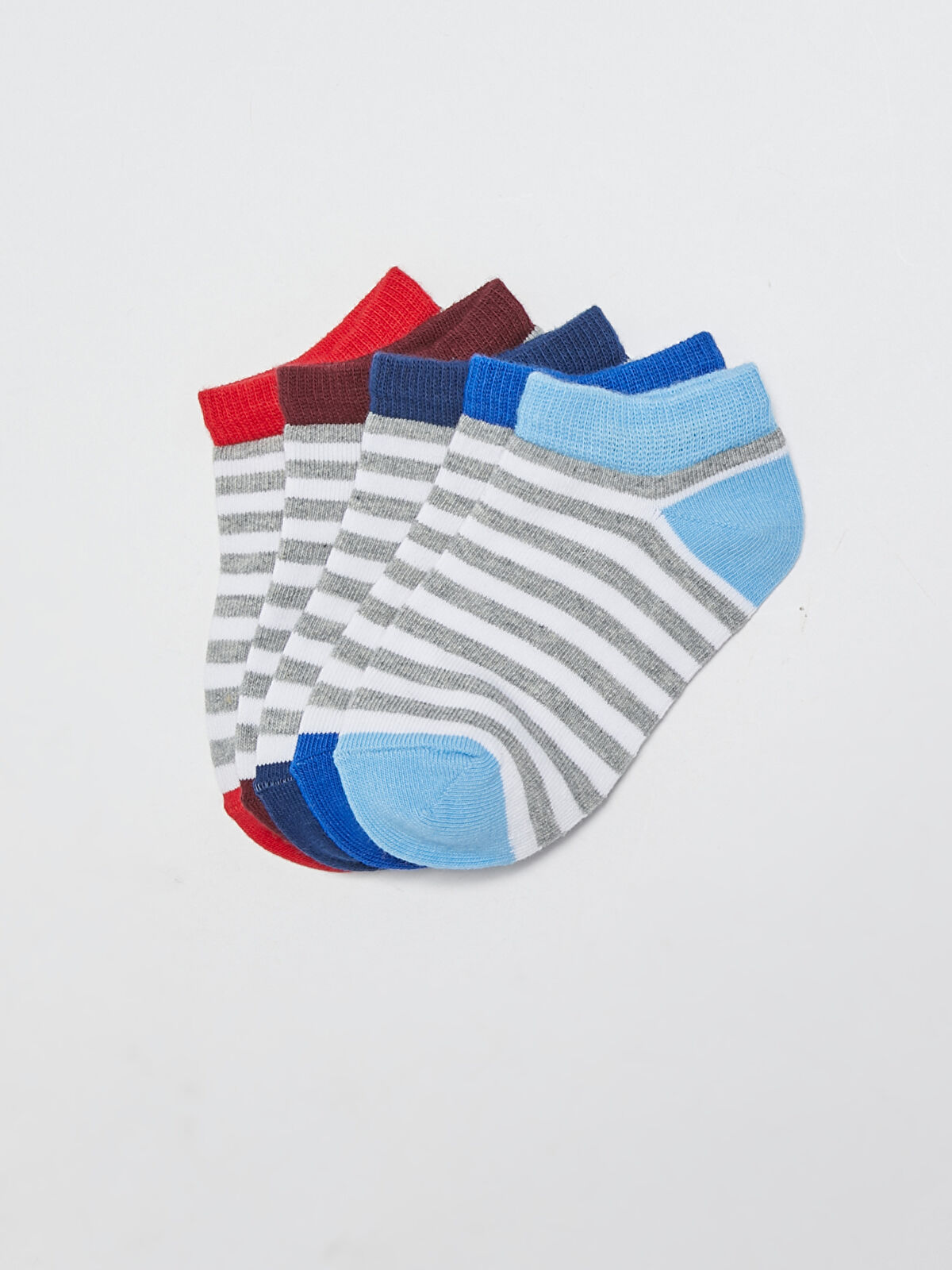 Çizgili Erkek Bebek Patik Çorap 5'li