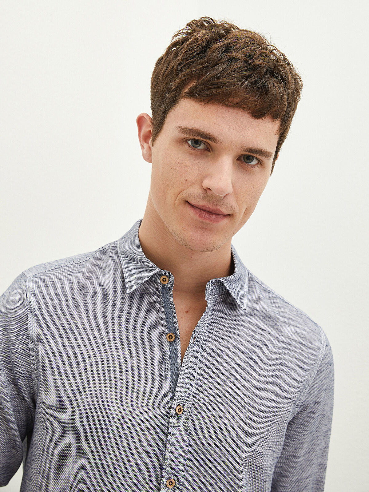 LCW CASUAL Slim Fit Uzun Kollu Poplin Erkek Gömlek