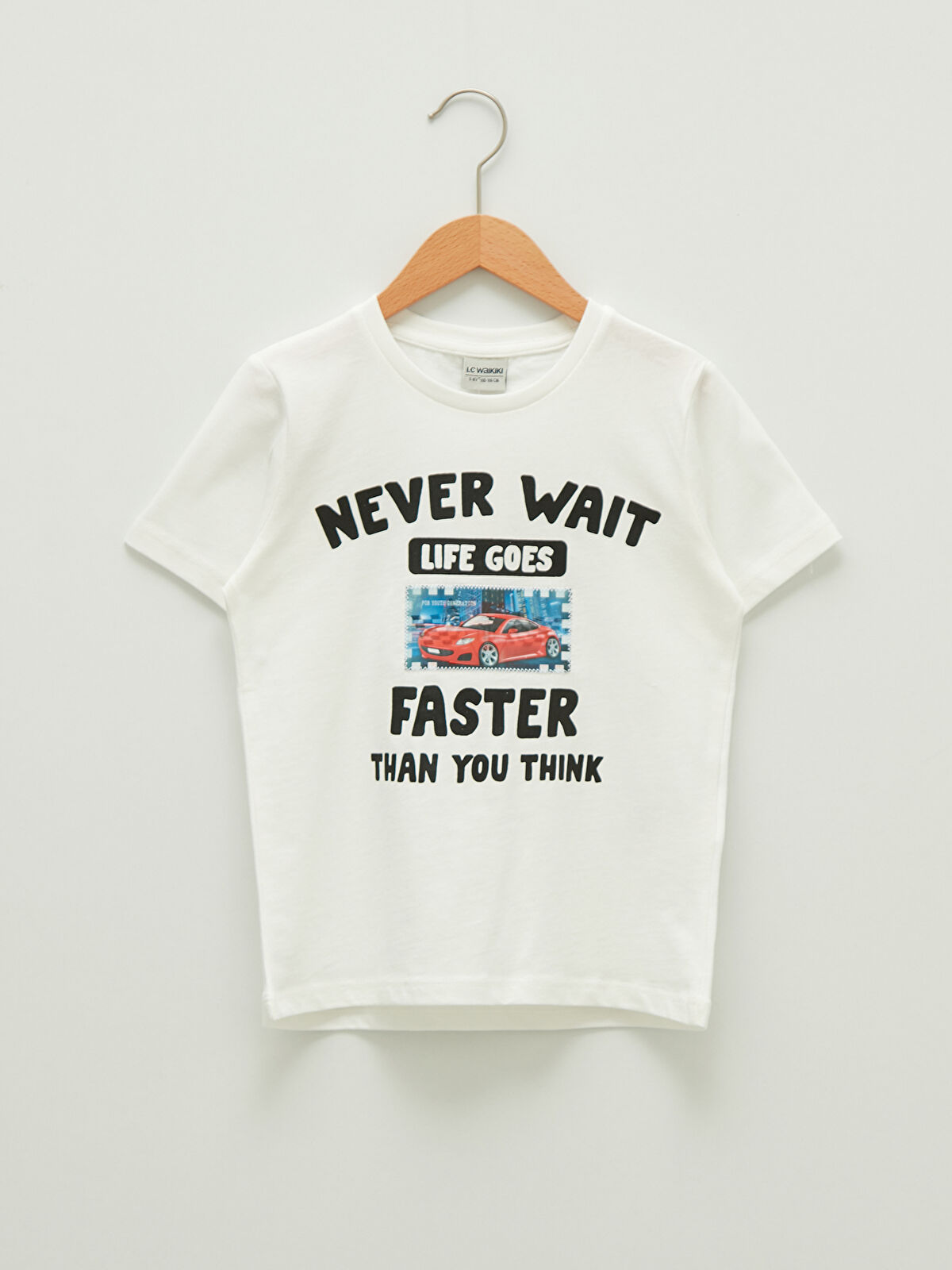 Bisiklet Yaka Hologram Baskılı Kısa Kollu Erkek Çocuk Tişört