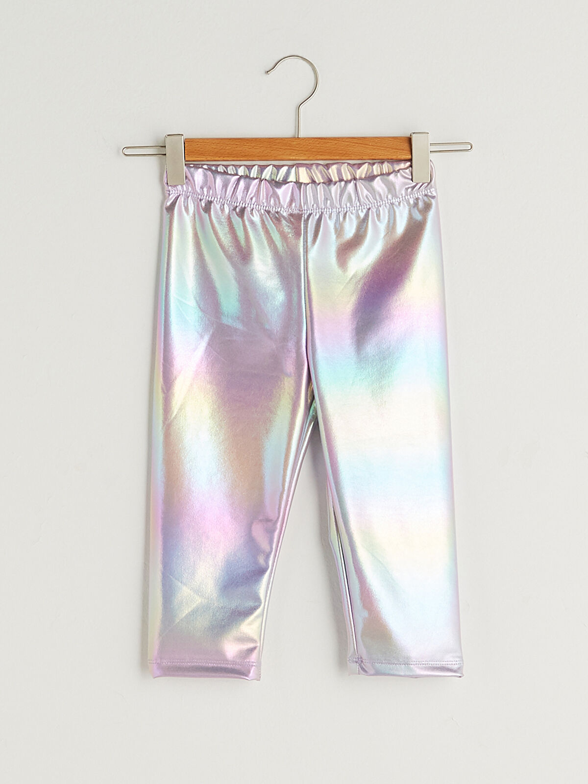 Beli Lastikli Kız Çocuk 3/4 Boy Hologram Tayt