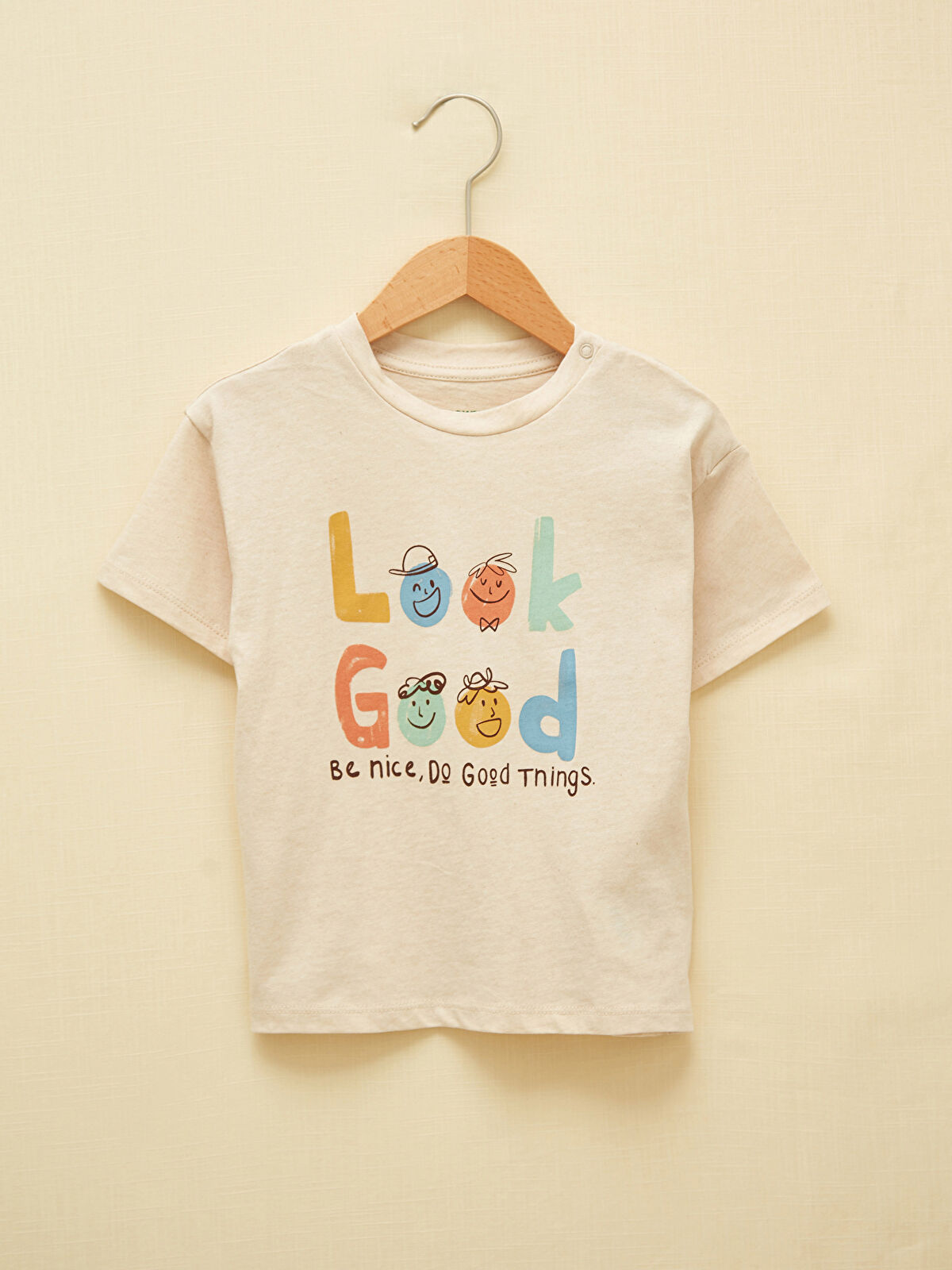 LCW GREEN Bisiklet Yaka Kısa Kol Baskılı Organik Pamuklu Erkek Bebek Tişört