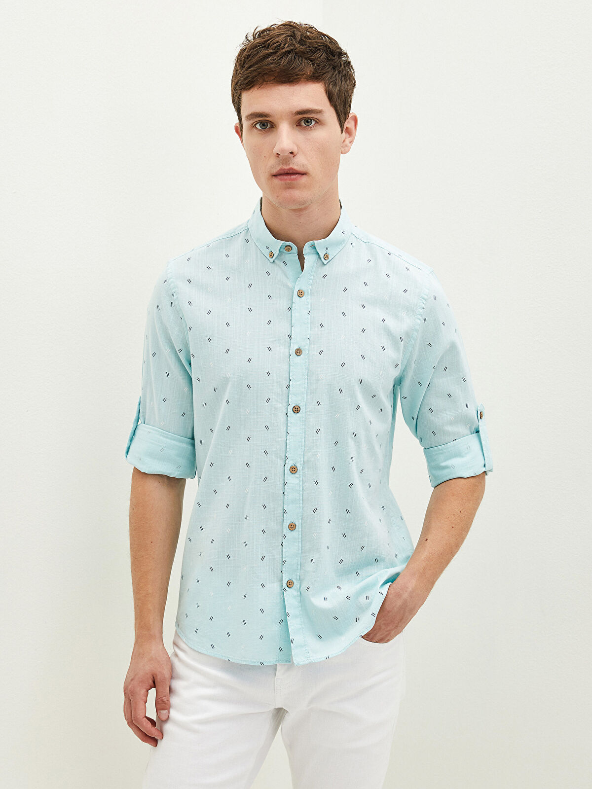 Ekstra Slim Fit Uzun Kollu Poplin Erkek Gömlek