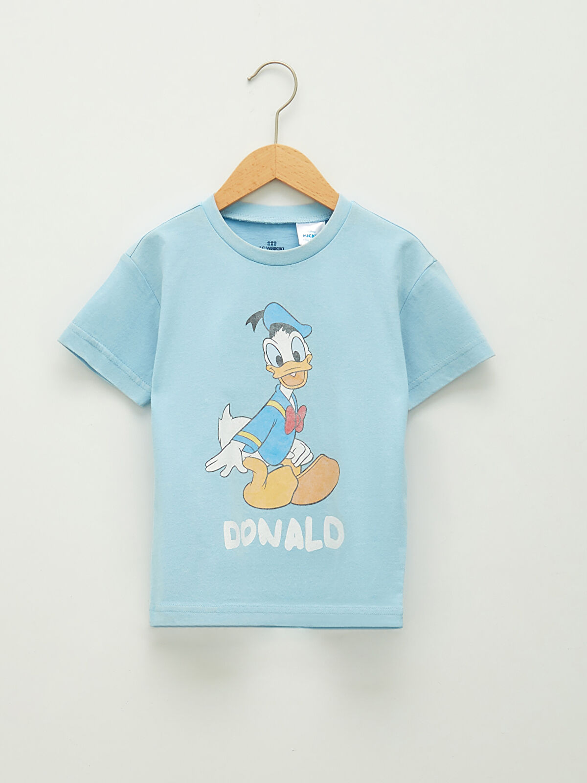 Bisiklet Yaka Kısa Kollu Donald Duck Baskılı Erkek Bebek Tişört