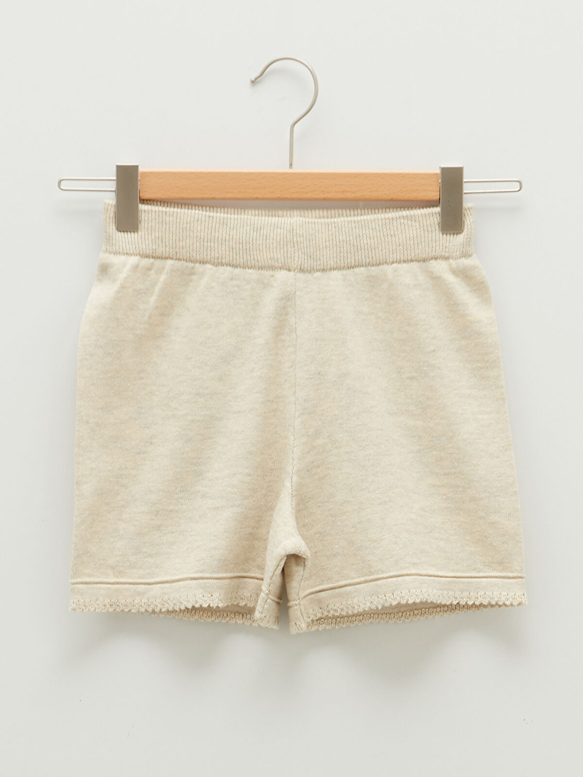 Beli Lastikli Basic Kız Çocuk Triko Şort