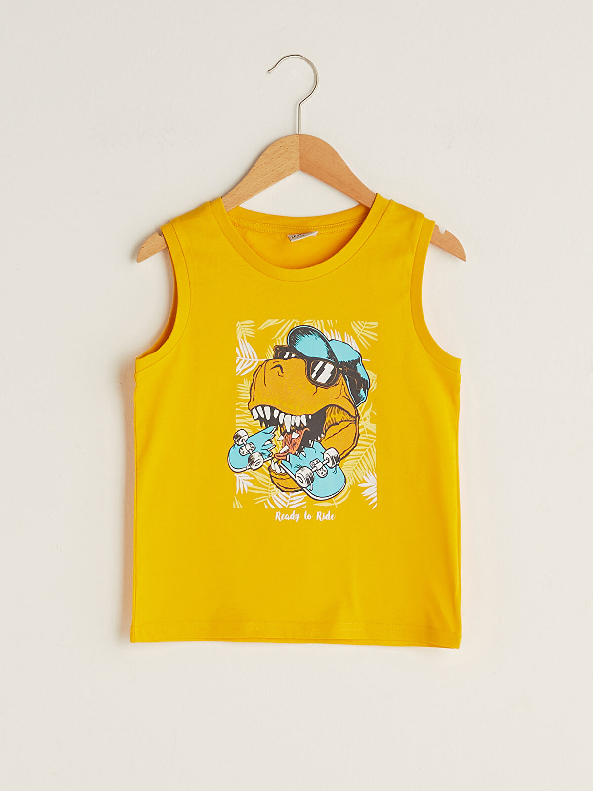 Bisiklet Yaka Güneşte Renk Değiştiren Baskılı Erkek Çocuk Atlet