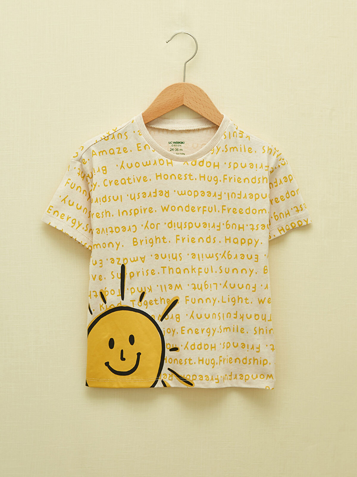 LCW GREEN Bisiklet Yaka Kısa Kol Baskılı Organik Pamuklu Erkek Bebek Tişört